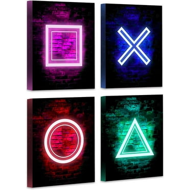 Game Room Decor Set of 3, Neon Gaming Video Game Room Wall Art, Gaming ...