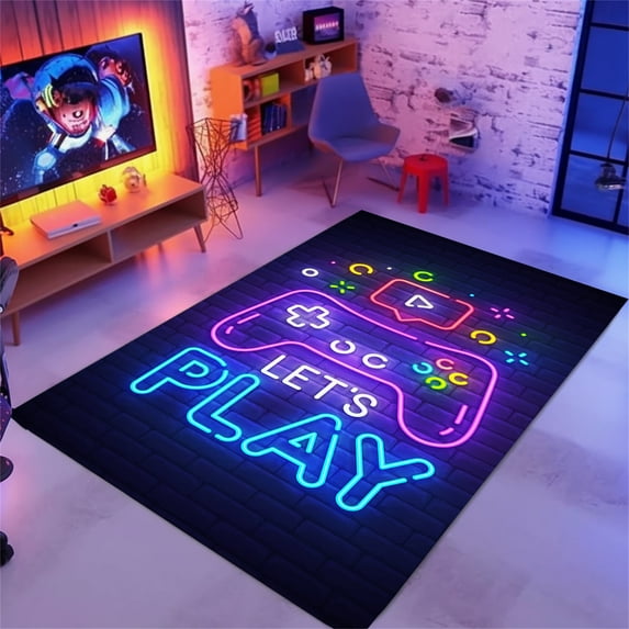Gamer Rug for Game Room 5'x7' Non-Slip 3D Cool Printed Gaming Rug for ...