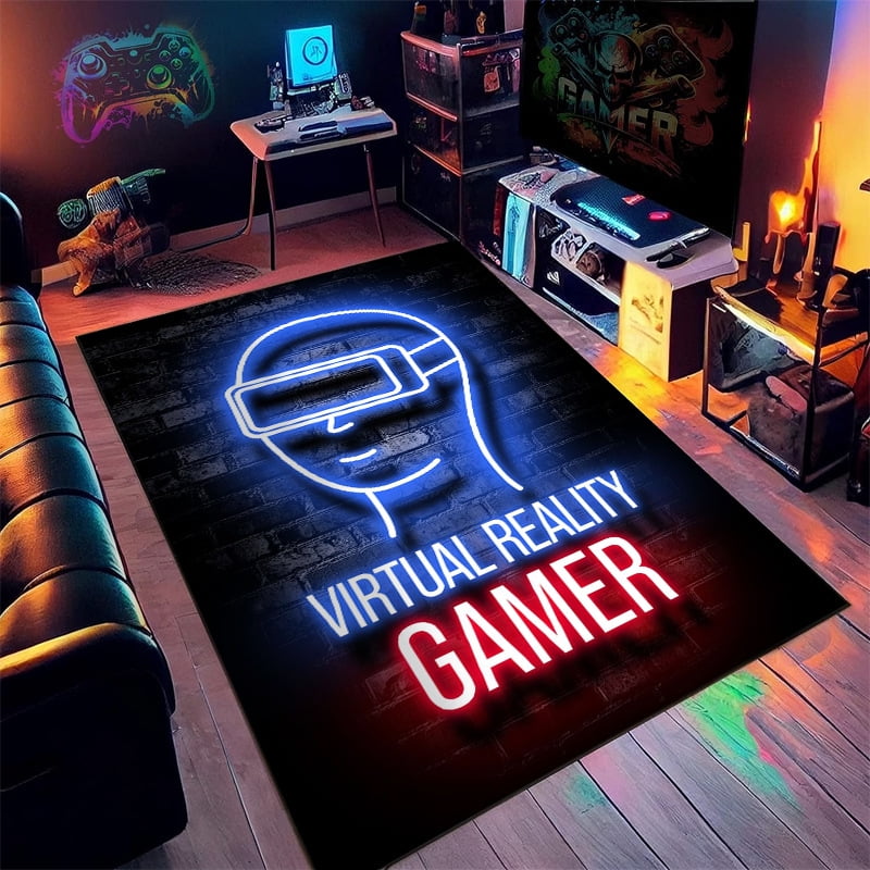 Gamer Rug for Boys Room Non-Slip 3D Cool Printed Gaming Rug for Boys ...