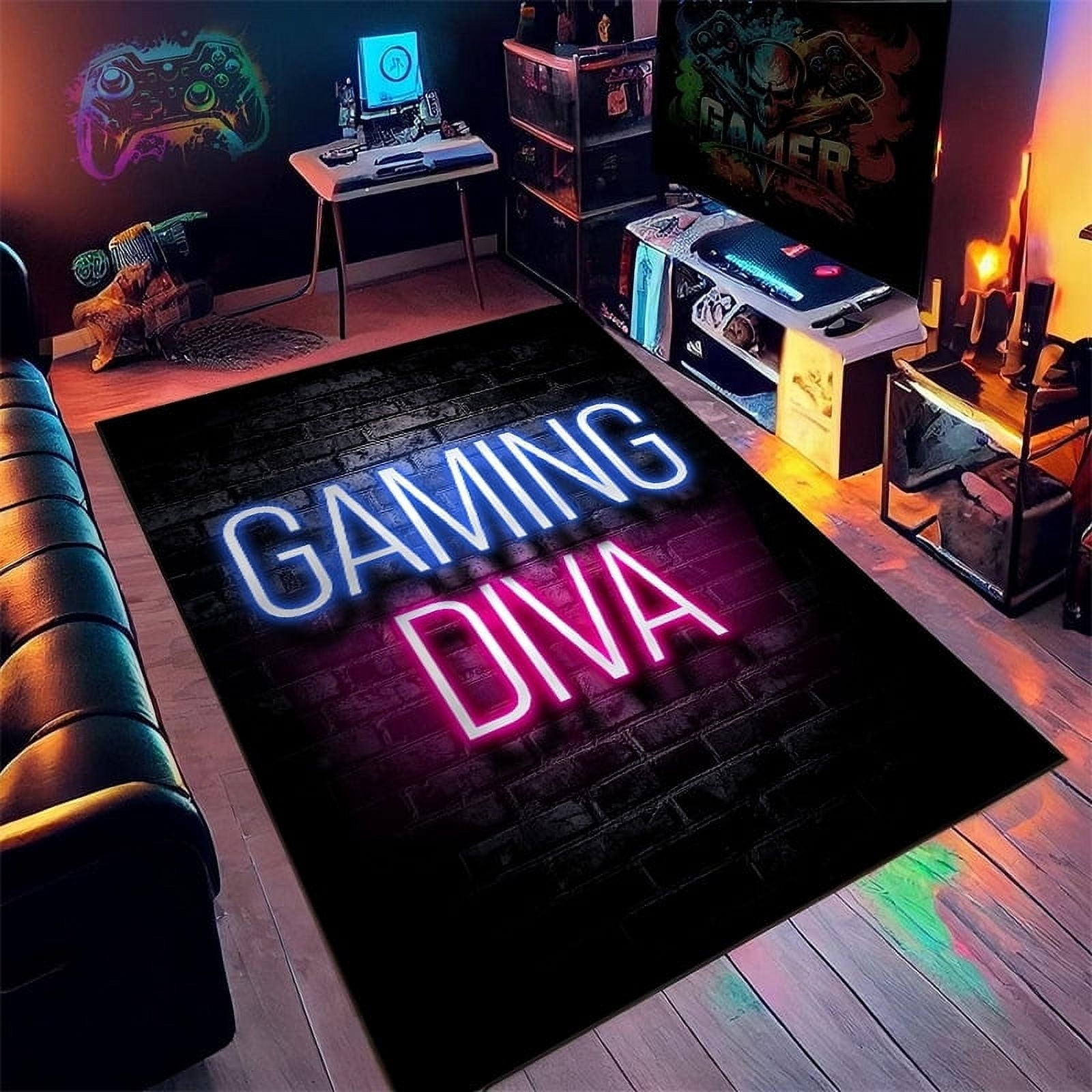 Gamer Rug for Room Non-Slip 3D Cool Printed Gaming Rug for Room,Game ...