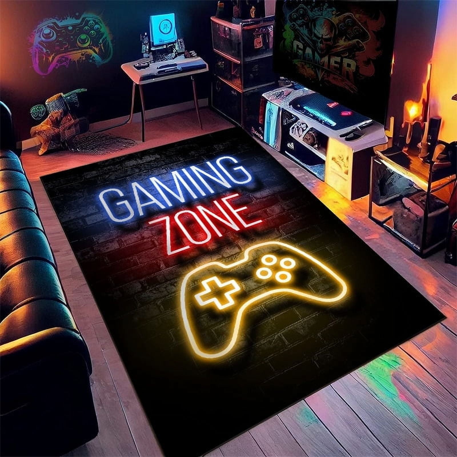 Gamer Rug for Room Non-Slip 3D Cool Printed Gaming Rug for Room,Game ...