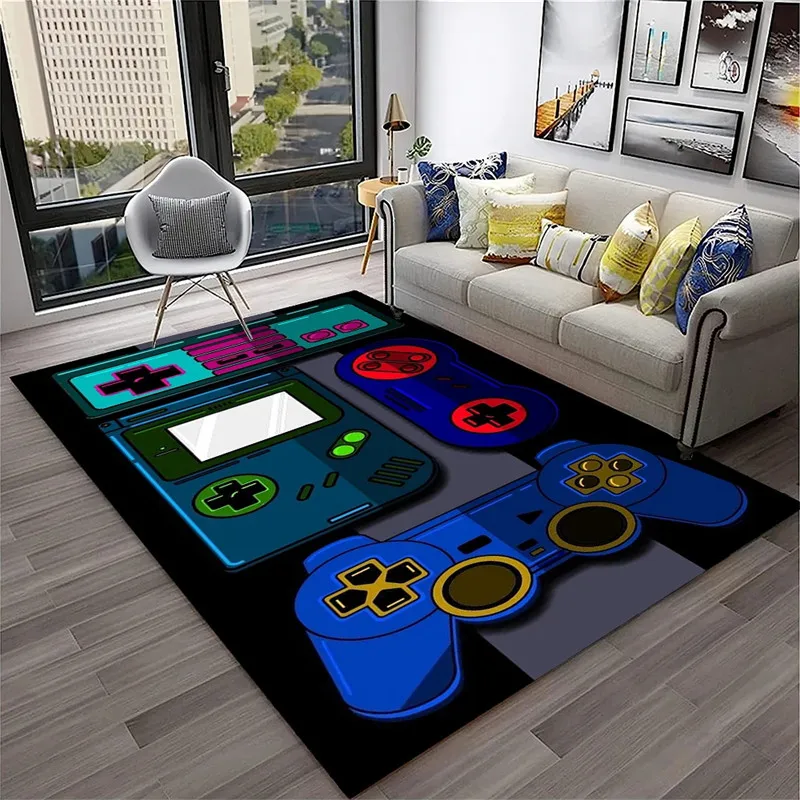 Gamer Rugs for Bedroom Playroom Teen Game Gamepad Carpet Bathroom ...
