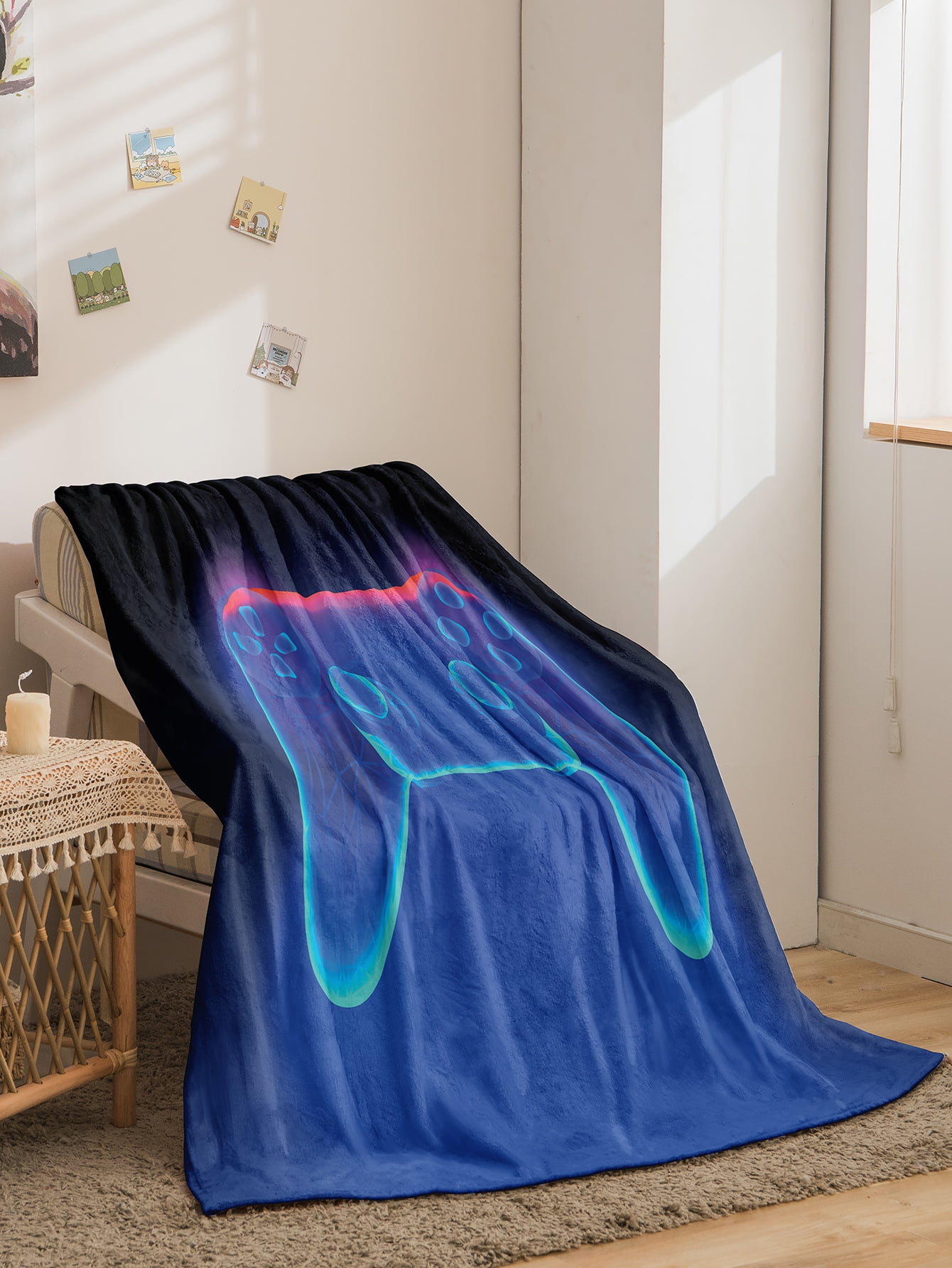 Gamepad Blanket Throw Modern Gamer Plush Bed Blanket for Kids Boys ...