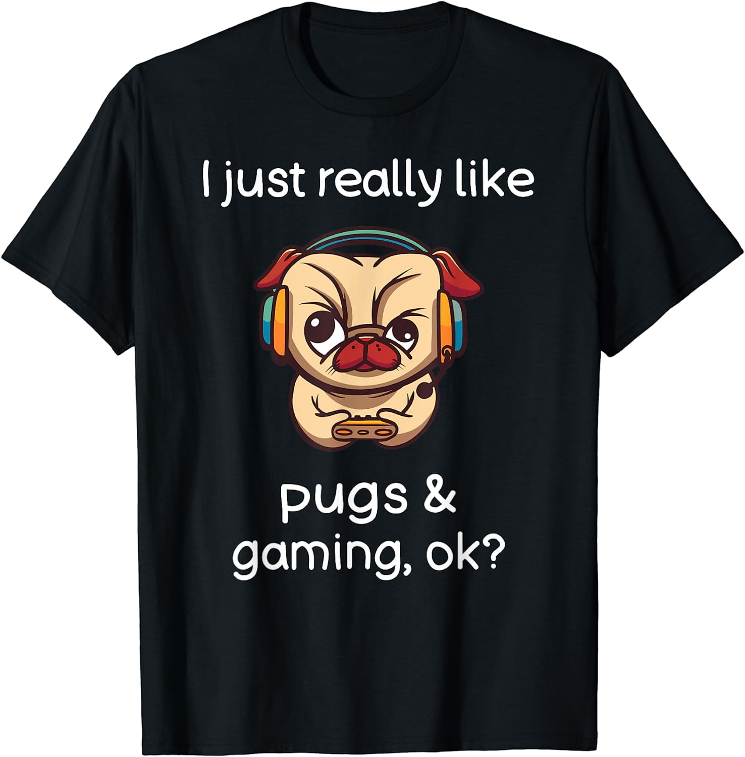 Gamer Shirt Funny Pug Lover Video Games Dog Pug Gaming T-Shirt ...