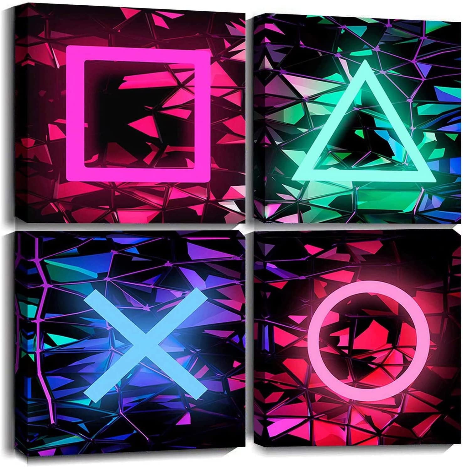 Gamer Symbol Canvas Wall Art for Gaming Room Wall Decor 12x12 ...