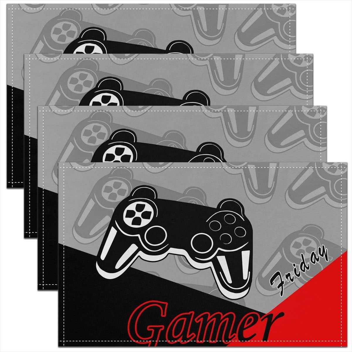Gamer Table Mats 12x18 Pack of 4 for Boys Teens Kids Game Kitchen Decor ...