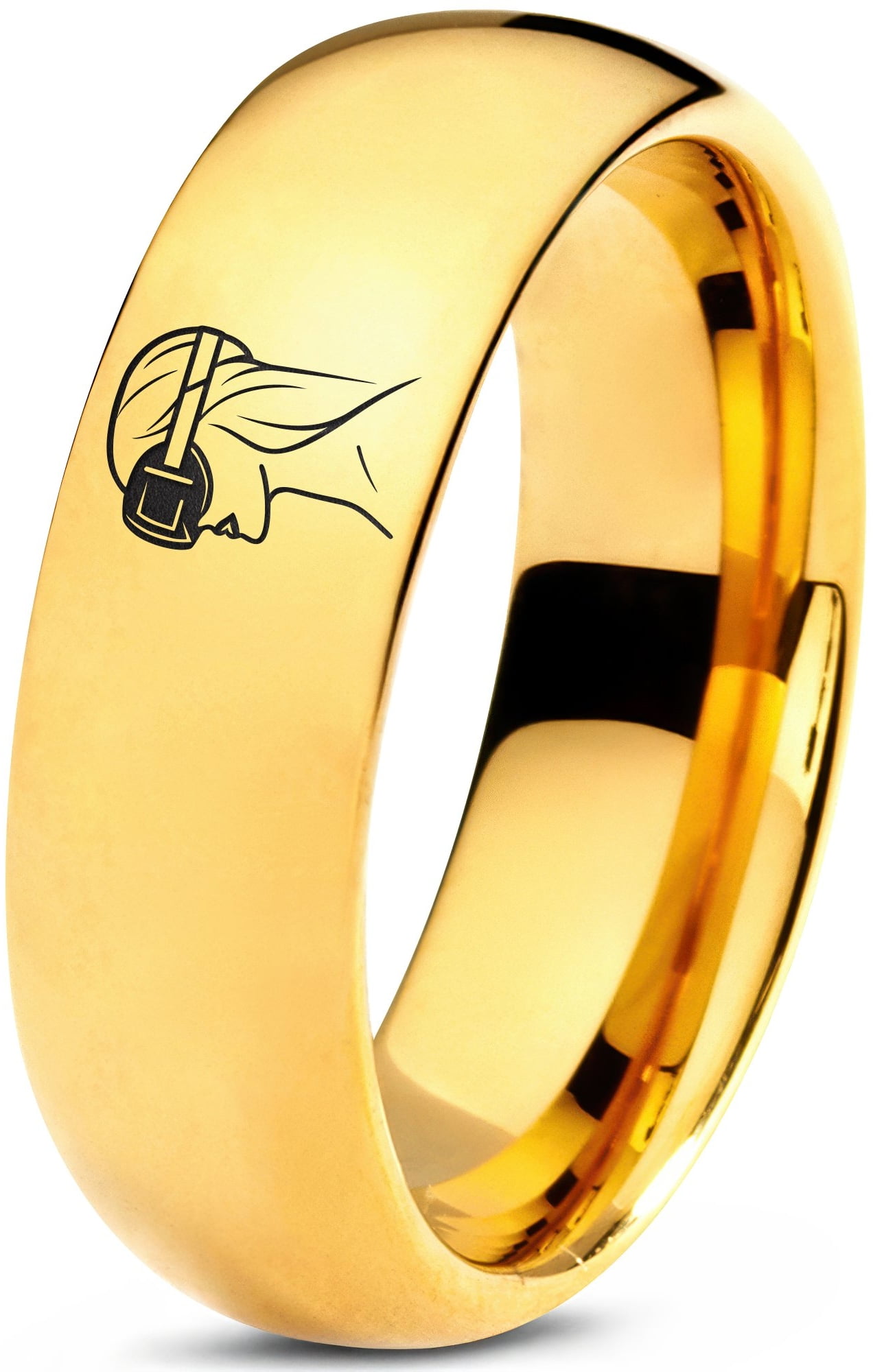 Gamer Textured Gold Wedding Band Handmade Jewelry Tungsten Bride ...