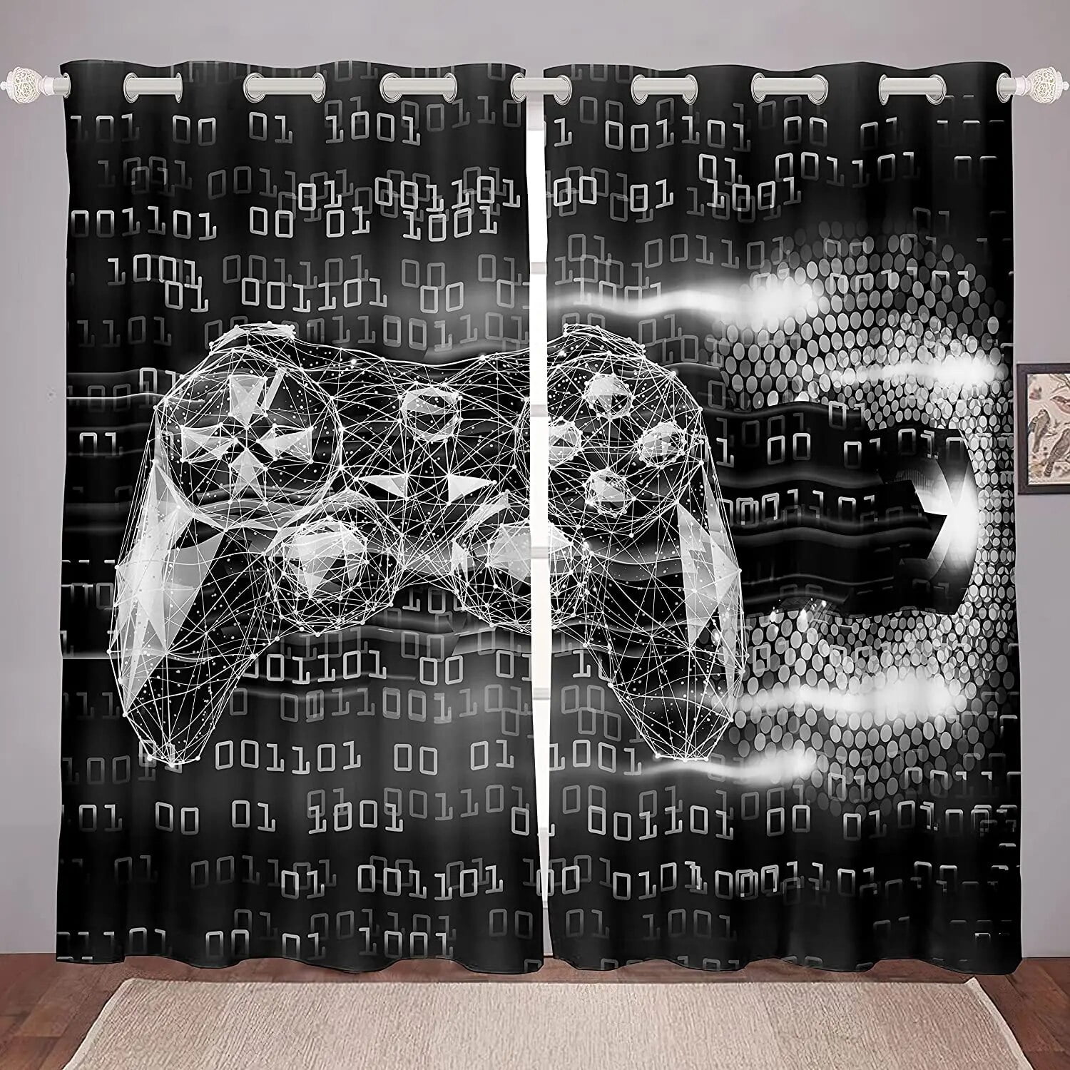 Gamer Thermal Insulated Curtains for Boys Bedroom Video Game Decor ...