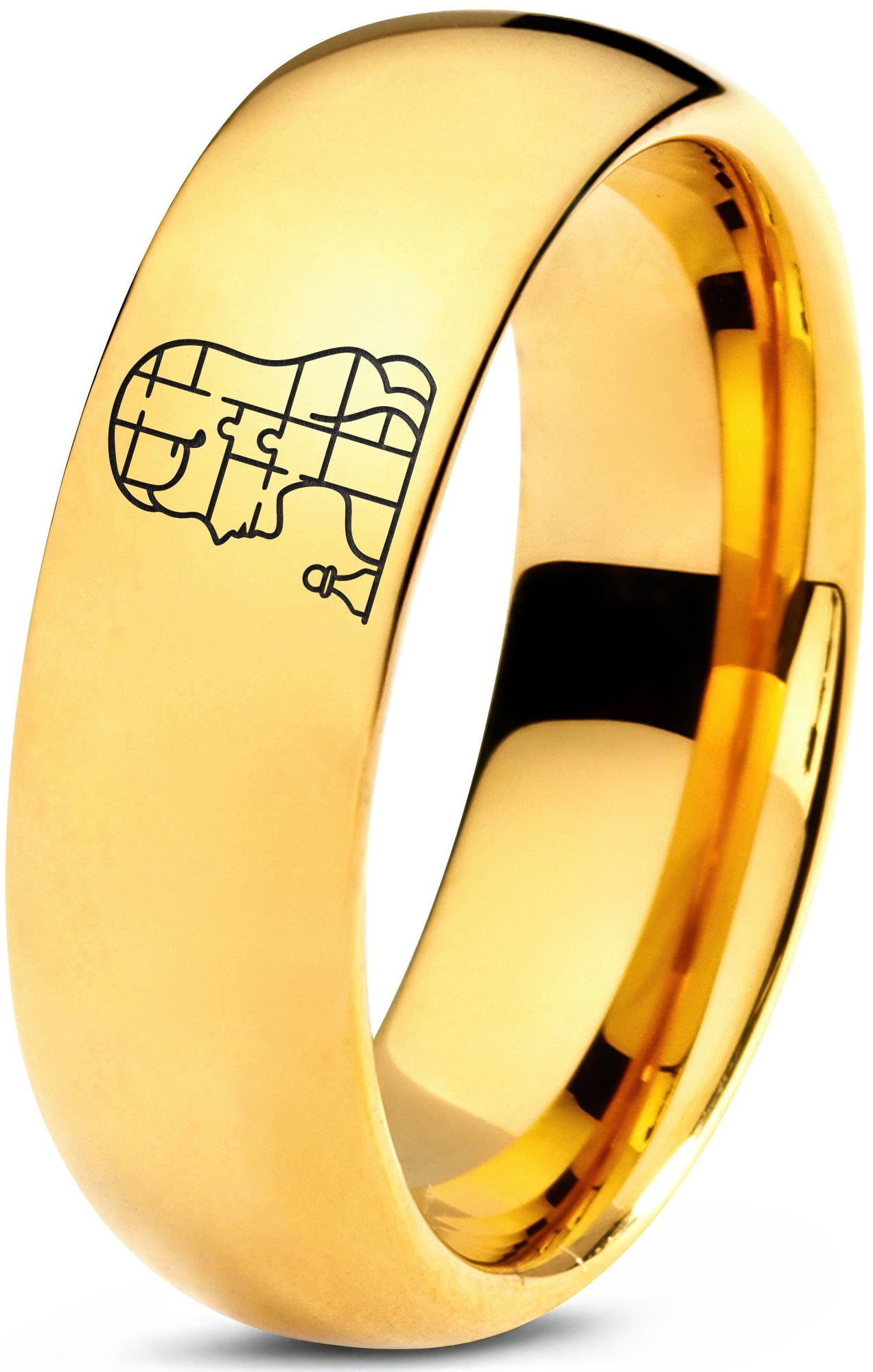 Gamer Thin Gold Wedding Band Tungsten Boyfriend Gift Matching Rings ...