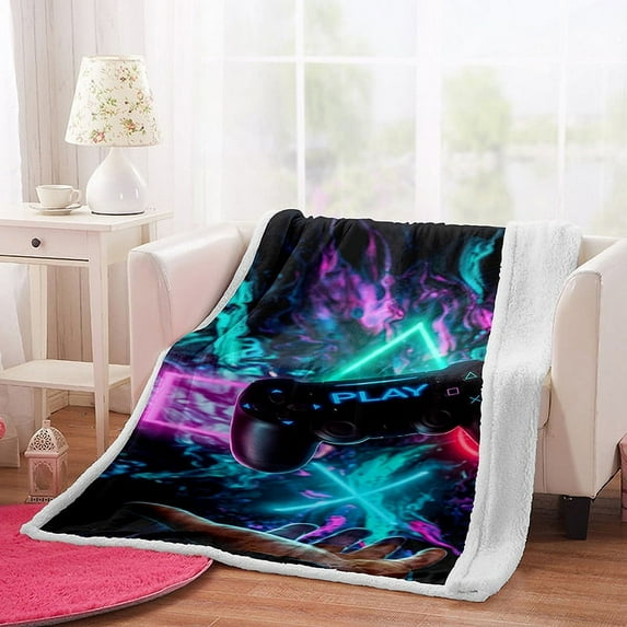 Gamer Throw Blanket Glow in The Dark, Game Toy Gifts for Teens Boys Men ...