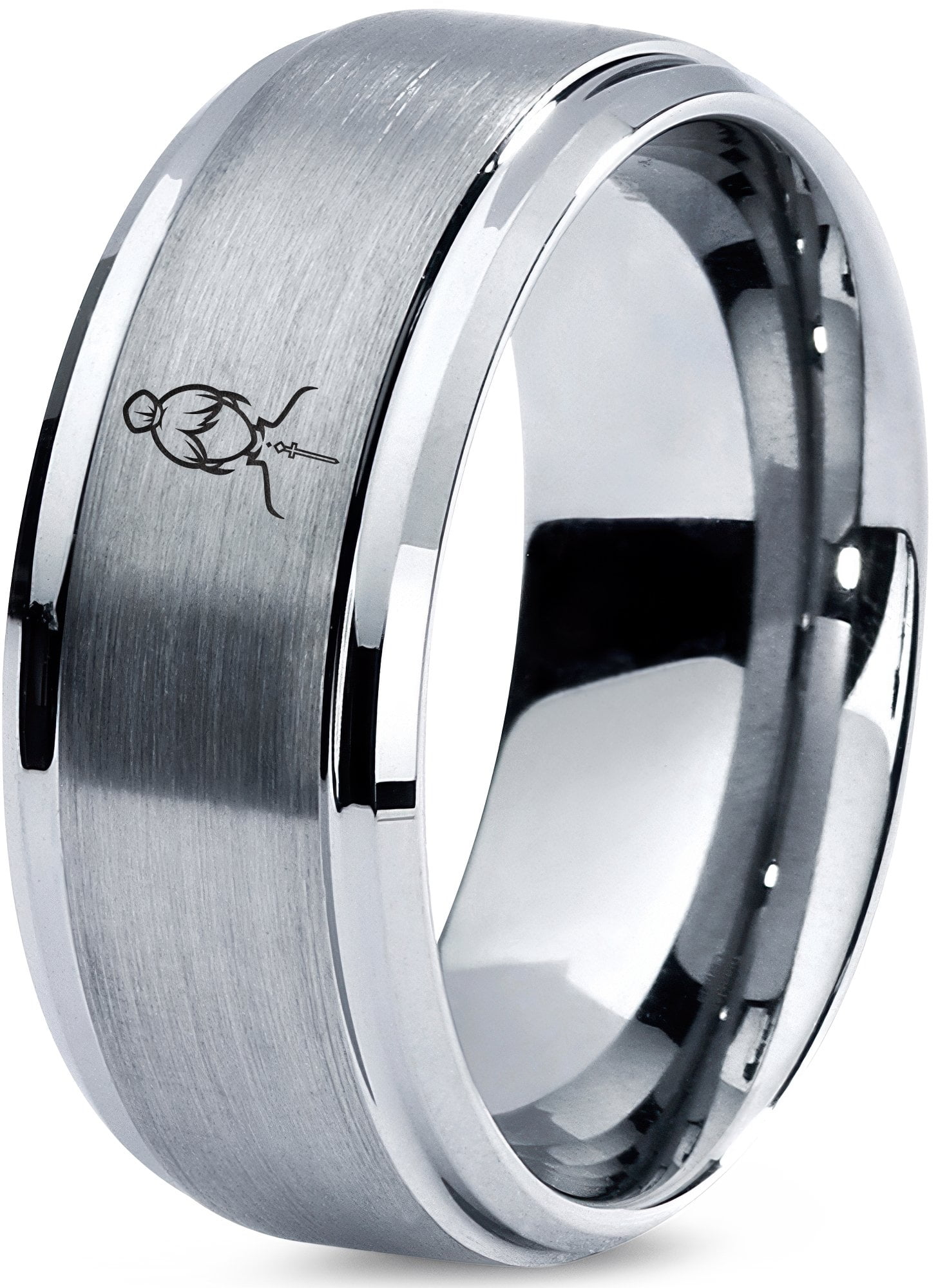 Gamer Tungsten Grey Band Mens Rings Wedding Ring Set Godfather Gift ...