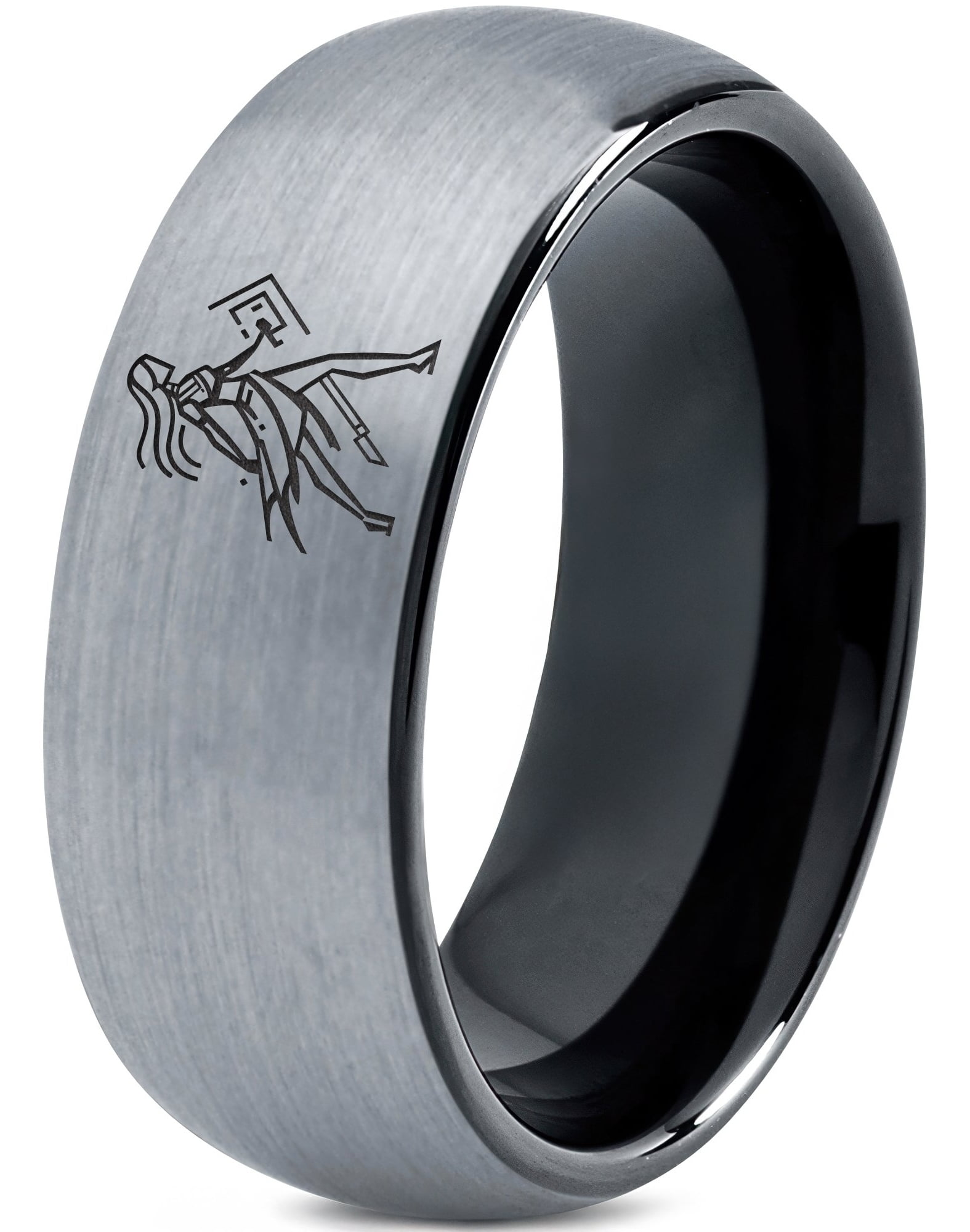 Grey Handmade Ring Gamer Tungsten Blue Stackable Rings First Birthday ...