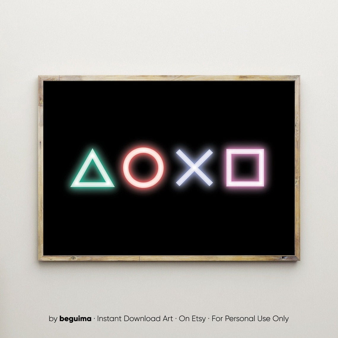 Gamer Wall Art Prints, Video Game, Man Cave Gaming Joystick Symbols ...