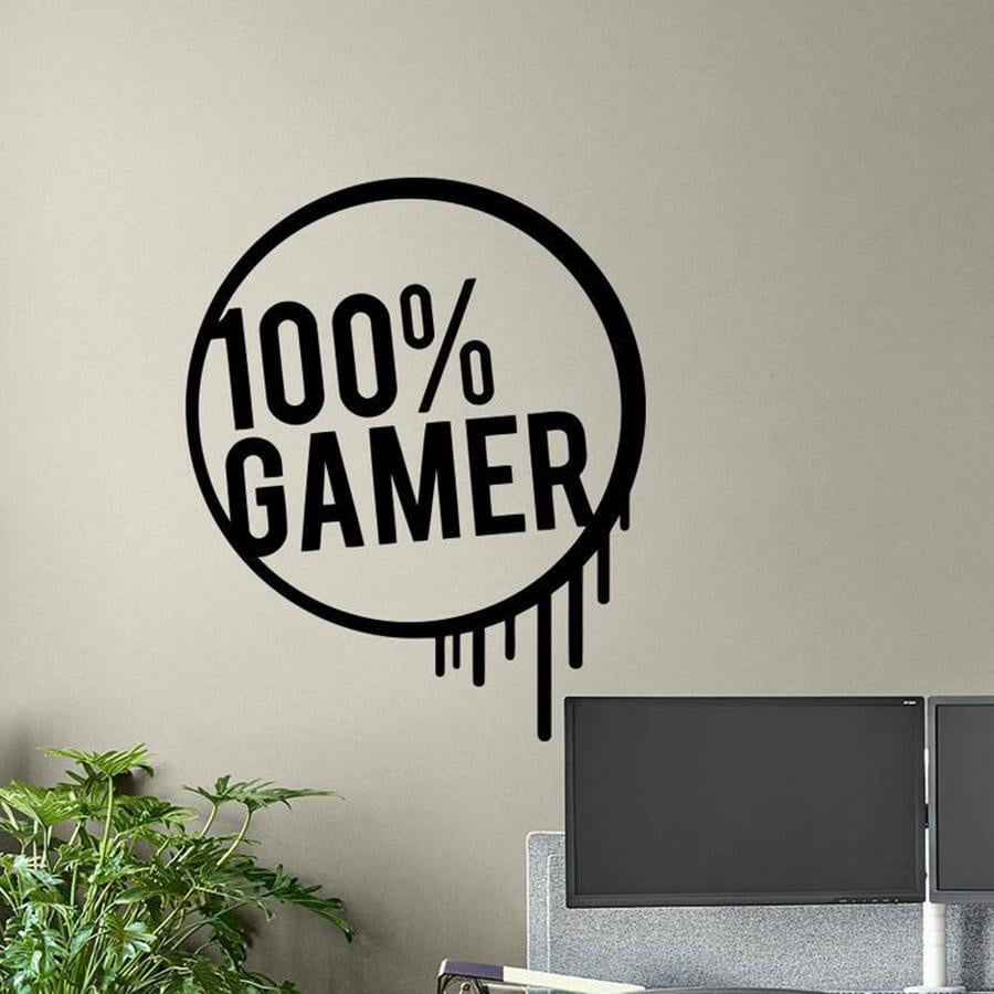 Gamer Wall Decal Gaming Sign Quote Playroom Vinyl Sticker Home Mural ...