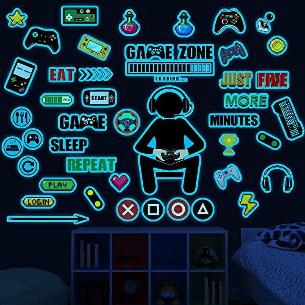 Gamer Wall Decals Stickers Glow in The Dark Wall Decals Game Wall ...