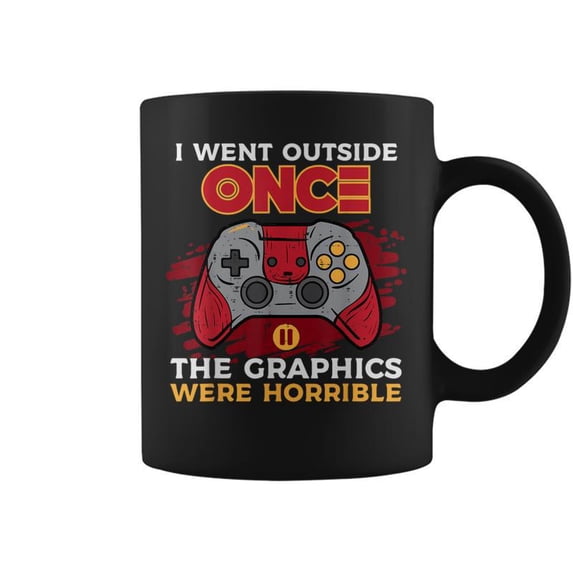 Gamer Went Outside Once Graphics Horrible Gaming Boy Kid Coffee Mugs ...