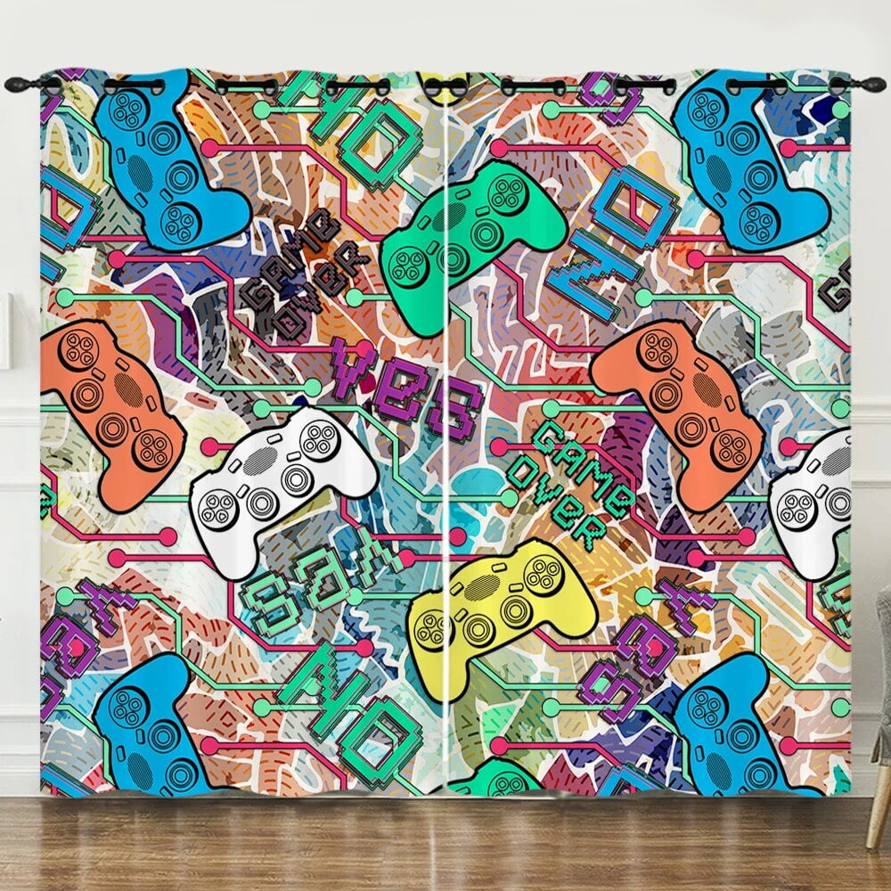 Gamer Window Curtains for Bedroom Decor for Boys Teens Gaming Window ...
