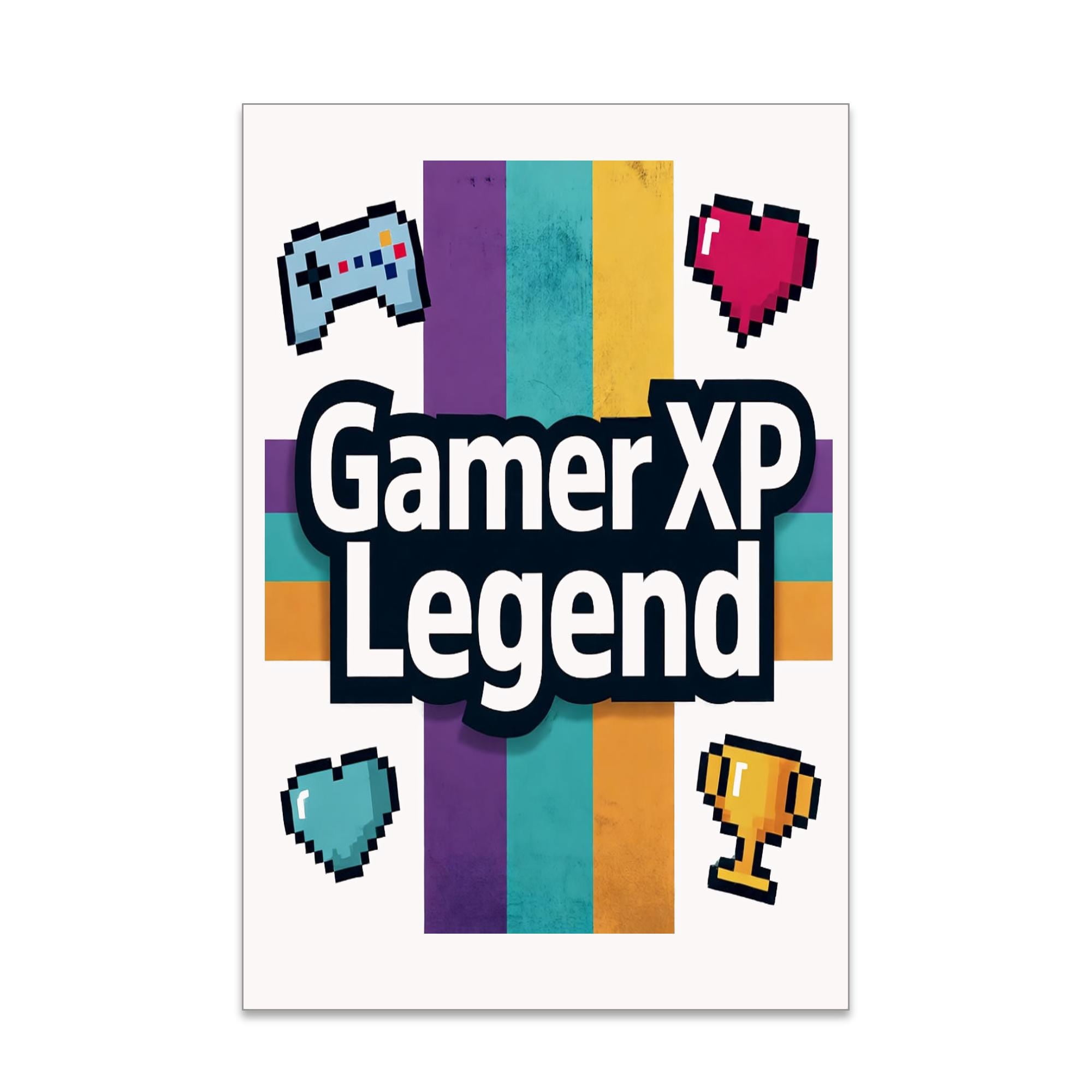 Gamer XP Poster - Bold Pixel Art - Wall Decor for Gaming Rooms ...