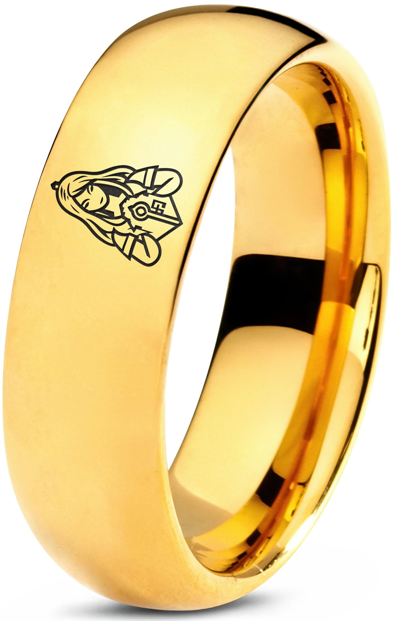 Mens Wedding Band Gold Gamer Gifts for Boyfriend Tungsten Trendy 14th ...