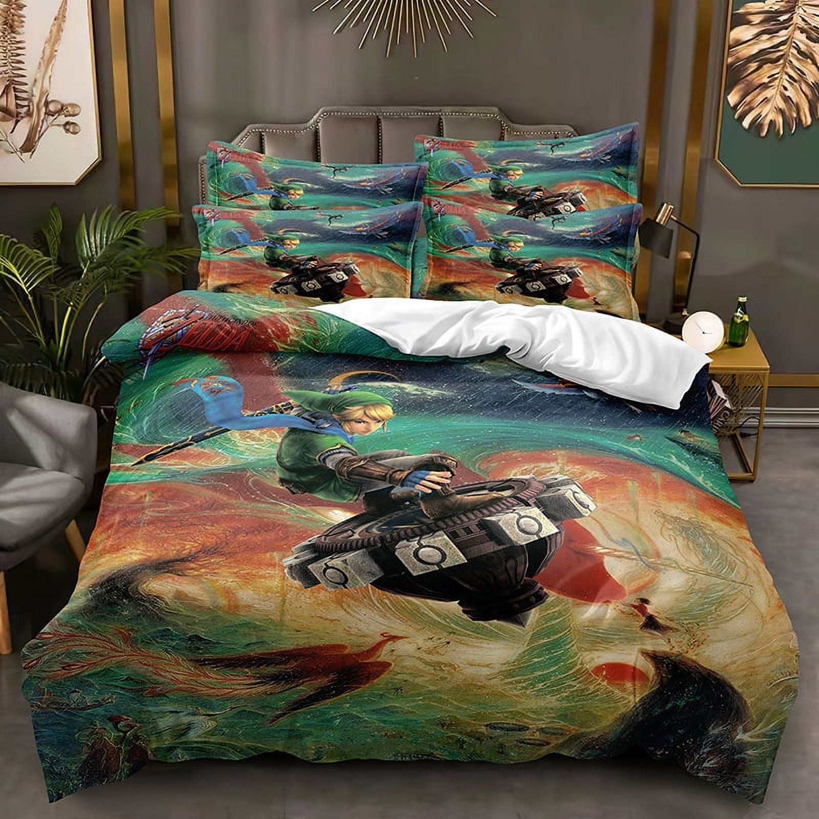 Gamer Zeldaes Bedding Sets Cartoon 3D Printed Duvet Cover For Teenagers ...