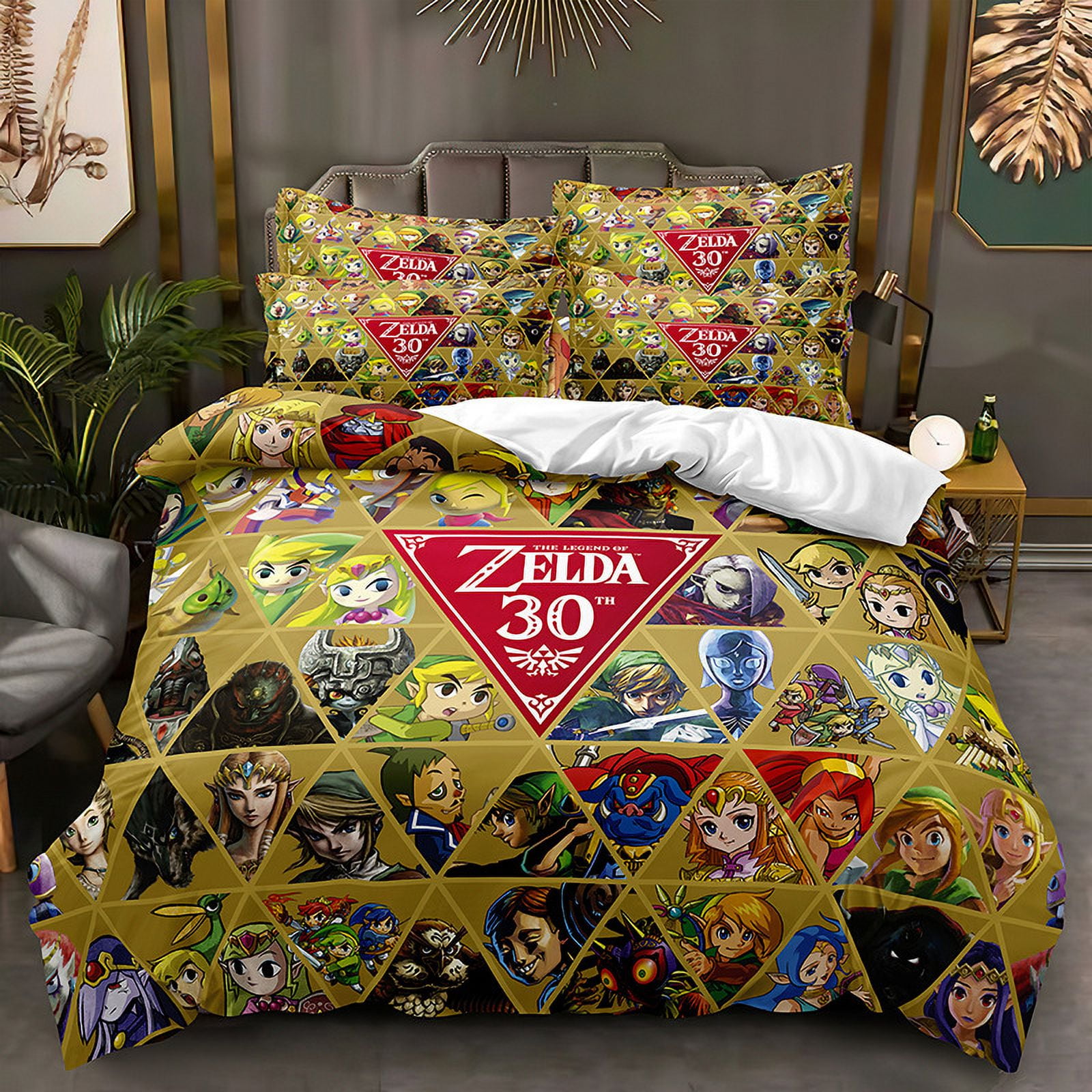 Gamer Zeldaes Bedding Sets Cartoon 3D Printed Duvet Cover For Teenagers ...