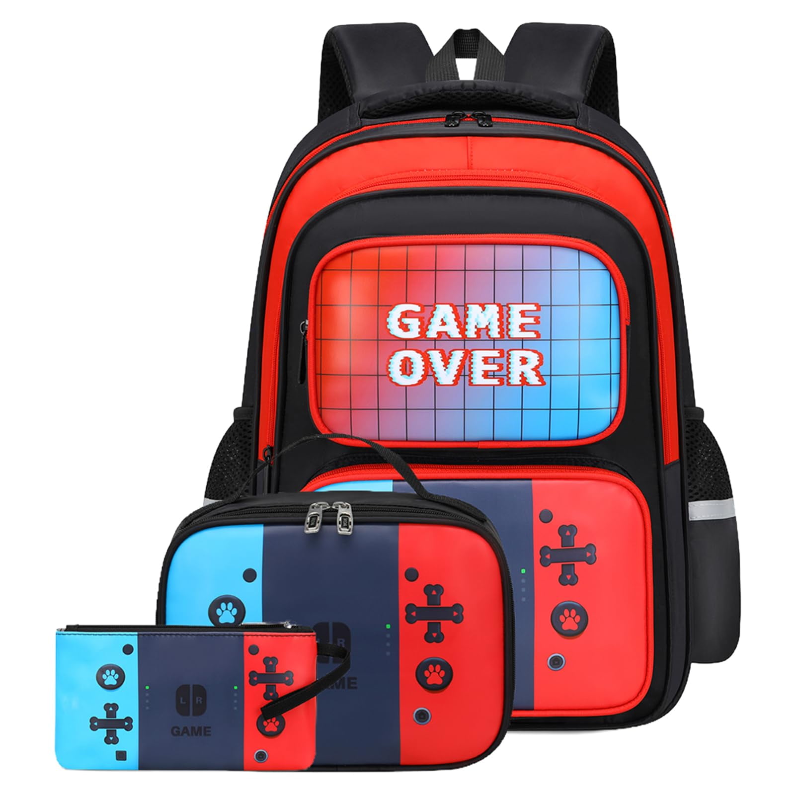 Gamer backpack Lightweight Double 3pcs Gamer Backpack with Lunch Box ...