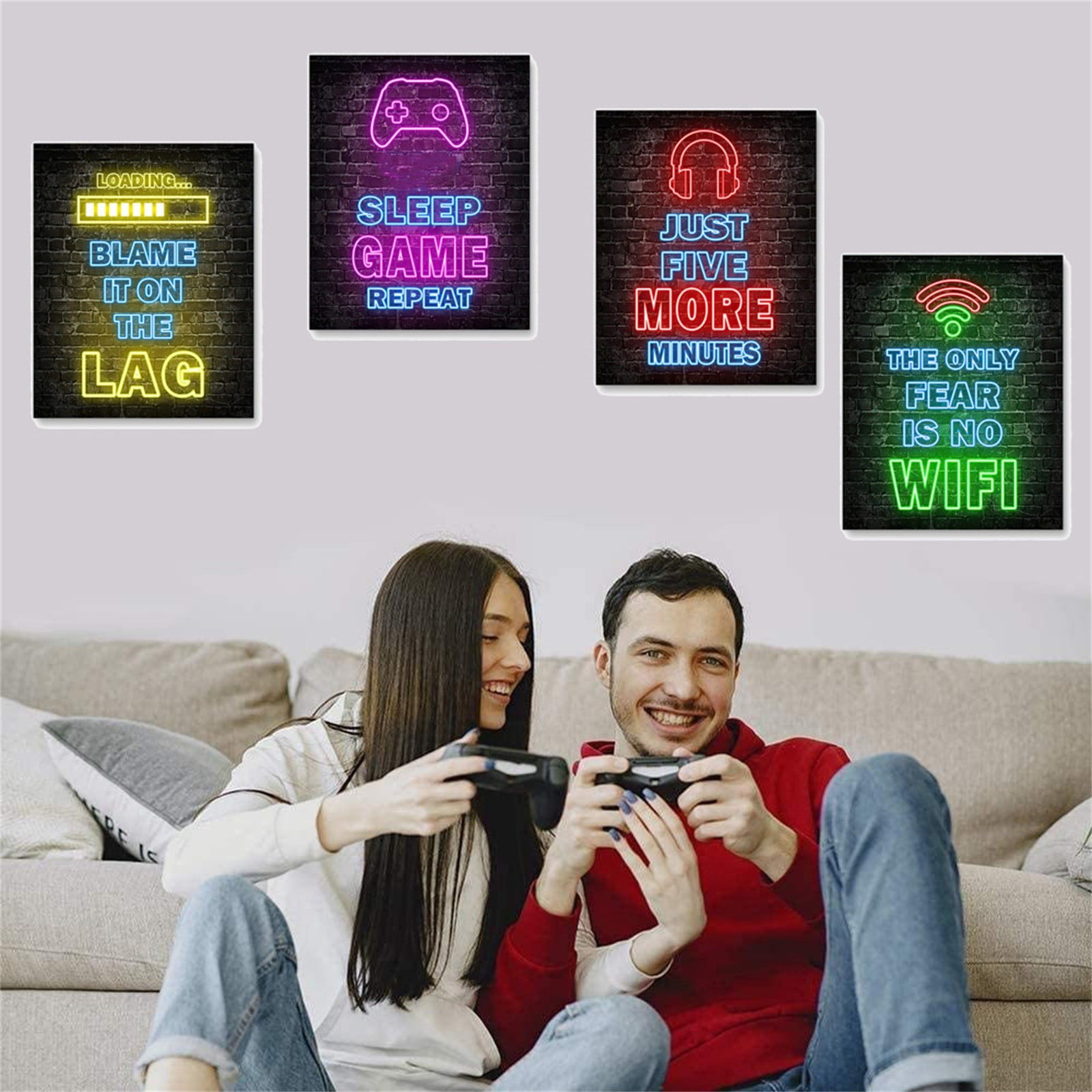Gamer 𝐍eon Decor, 𝐍eon Controller Sign for Gaming Room Decor, Gaming ...