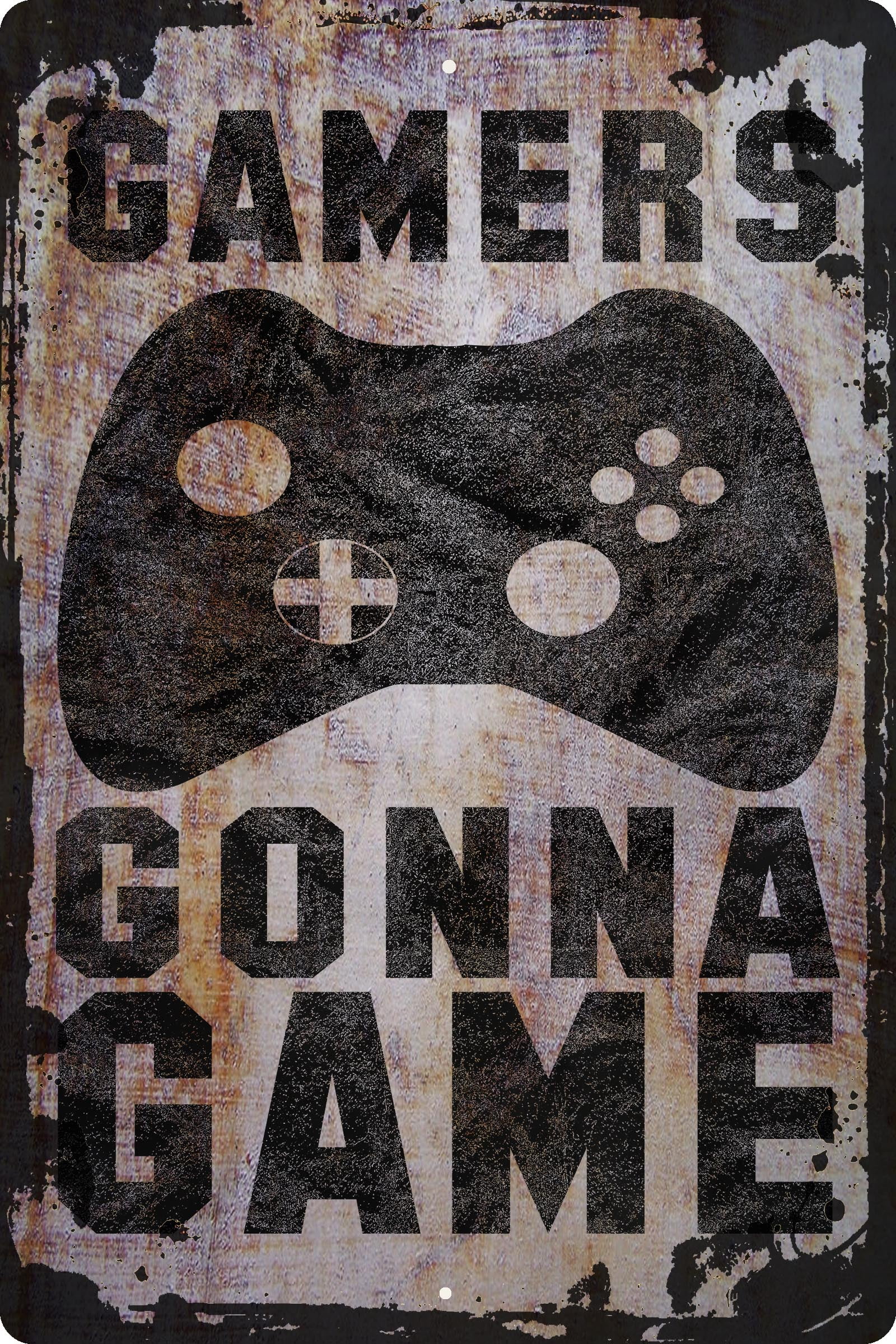 Gamers Gonna Game Player Video Games Controller Beige Wall Art Decor ...