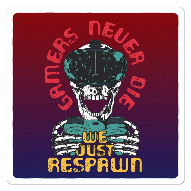 Gamers Respawn Sticker Indoor Outdoor Phone Decal Water Bottle Stickers ...