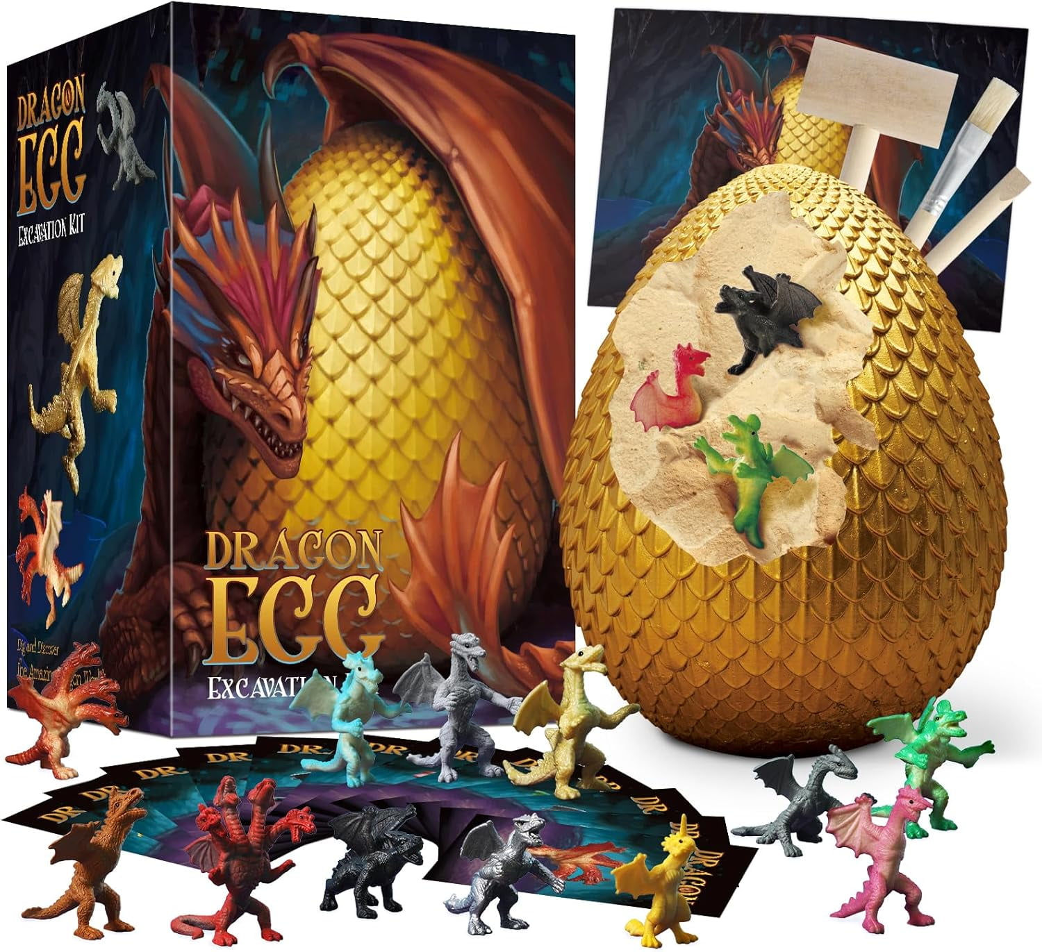 Gamerside Jumbo Dragon Dig Kit, Dinosaur Eggs Dig Kit - Dig Up 12 ...