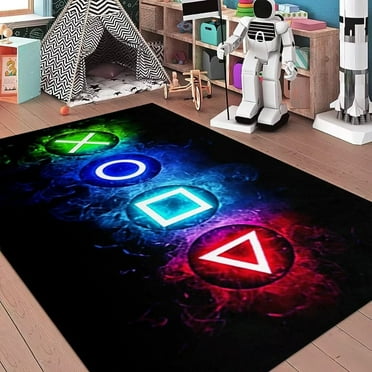 Gaming Rug for Boys Bedroom, Video Game Carpet with Gaming Theme Design ...