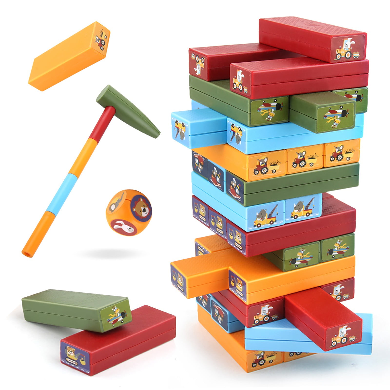 Games Block Stacking Game Building Block Set - 36 Pieces - Build Your ...