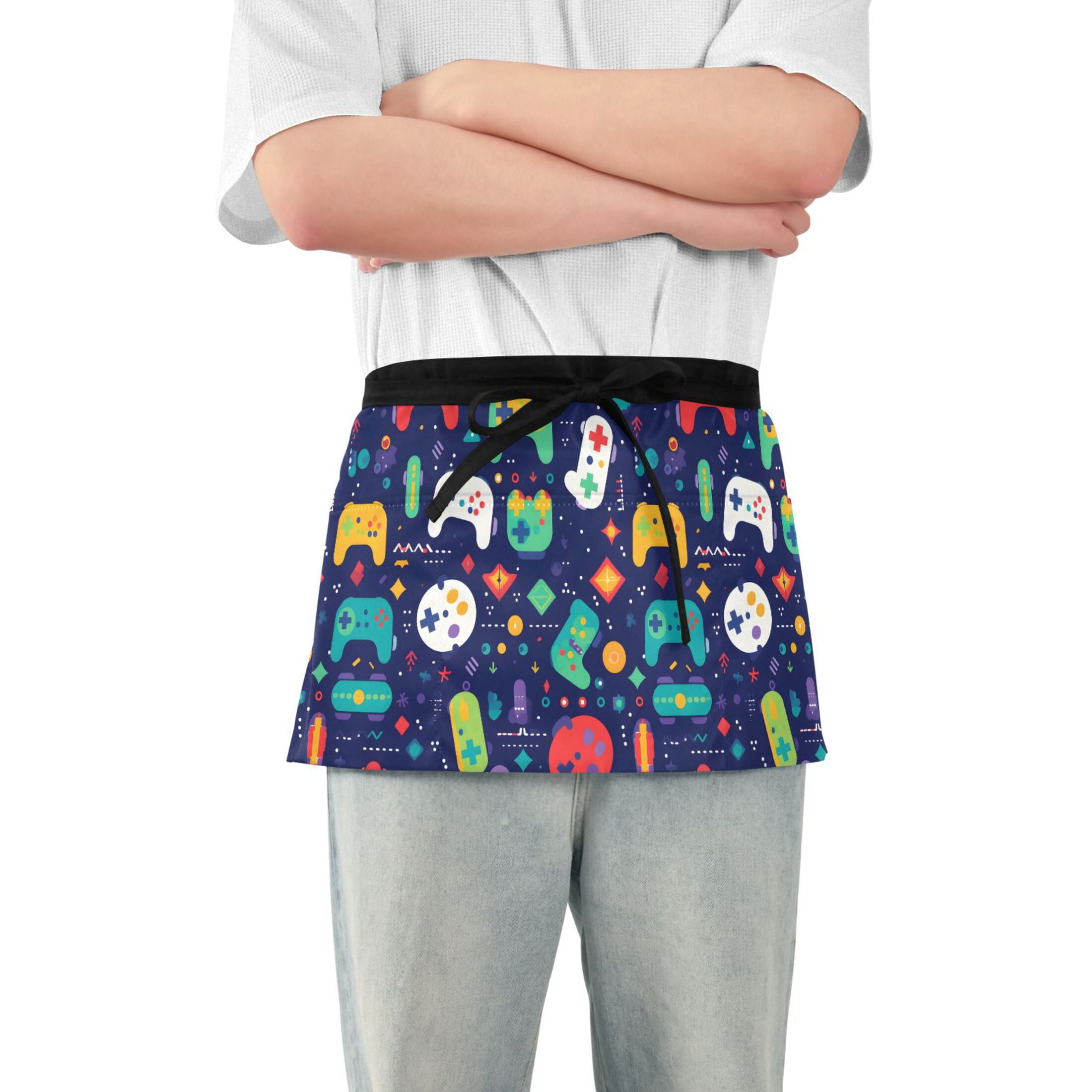Games Consoles Server Apron with 3 Pockets Waterproof Waitress Waist ...