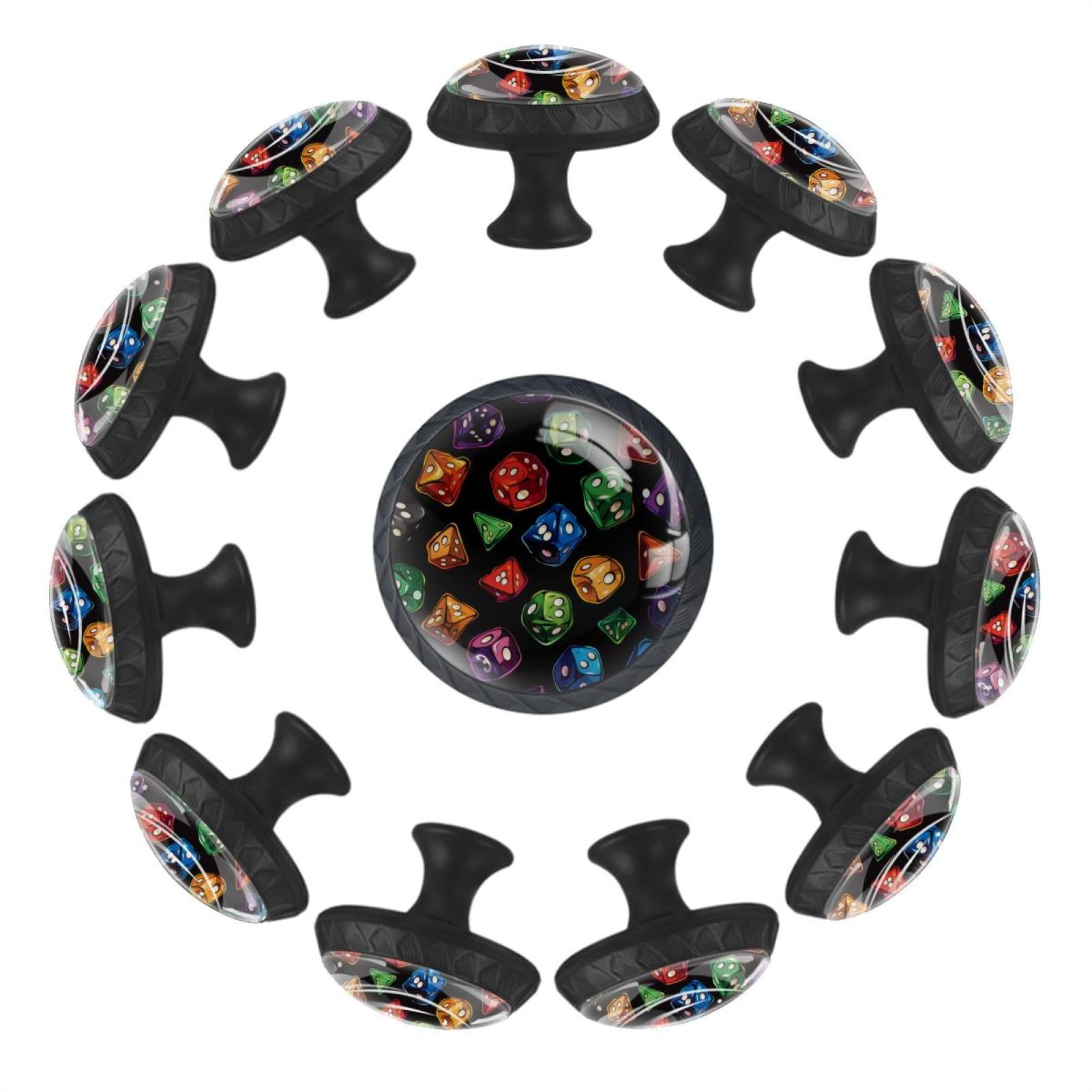 Games Elements Pattern 35MM Round Glass Cabinet Knobs, Kitchen Knobs ...