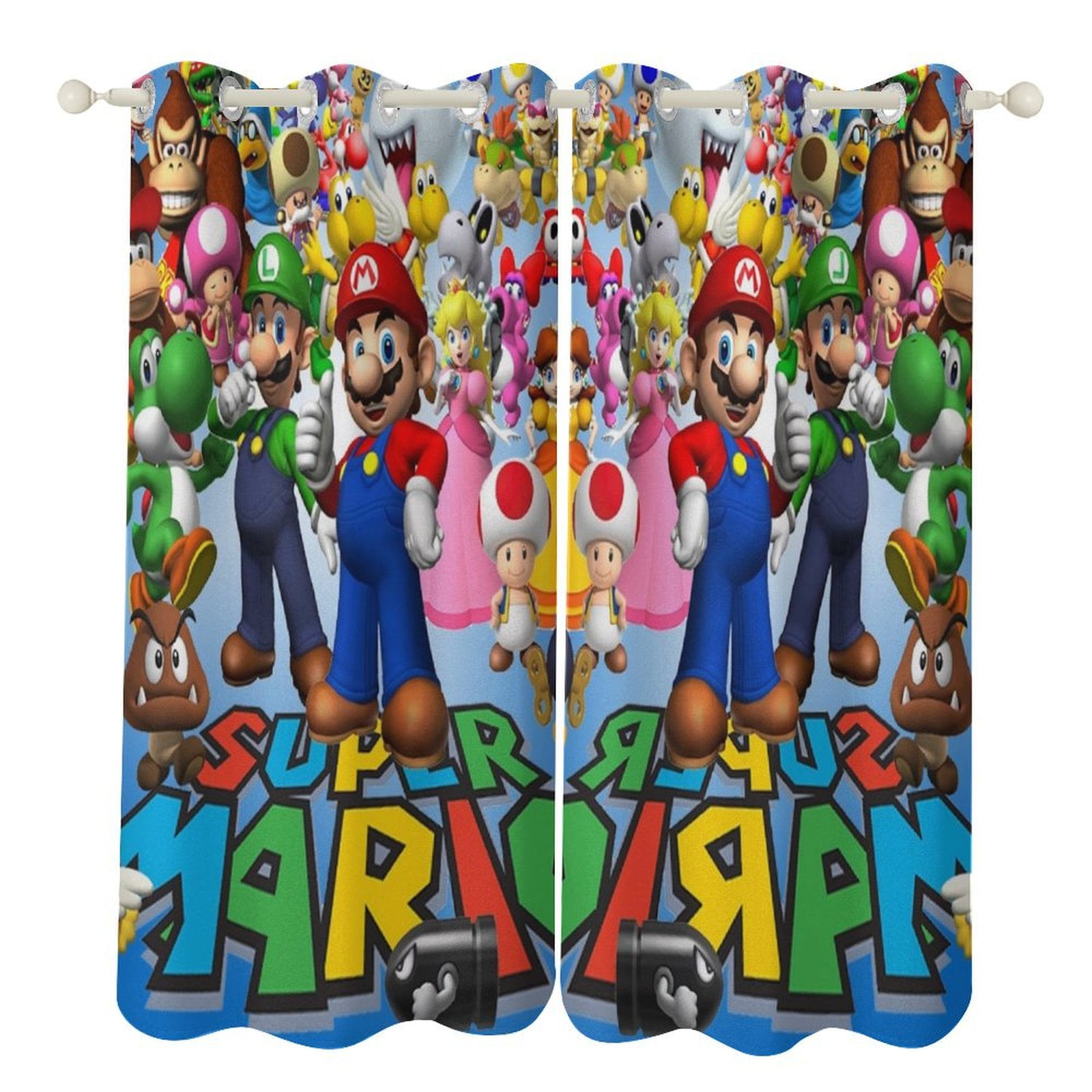 Games Fanart Super-Mario Bros Kids Curtains 52 X 84 Inch,Cartoon ...
