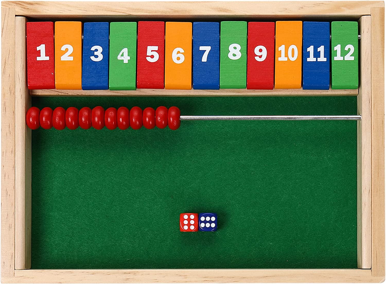 Games Kids Shut The Box Game for 2 Players | Wooden Math Toy Dice Game ...