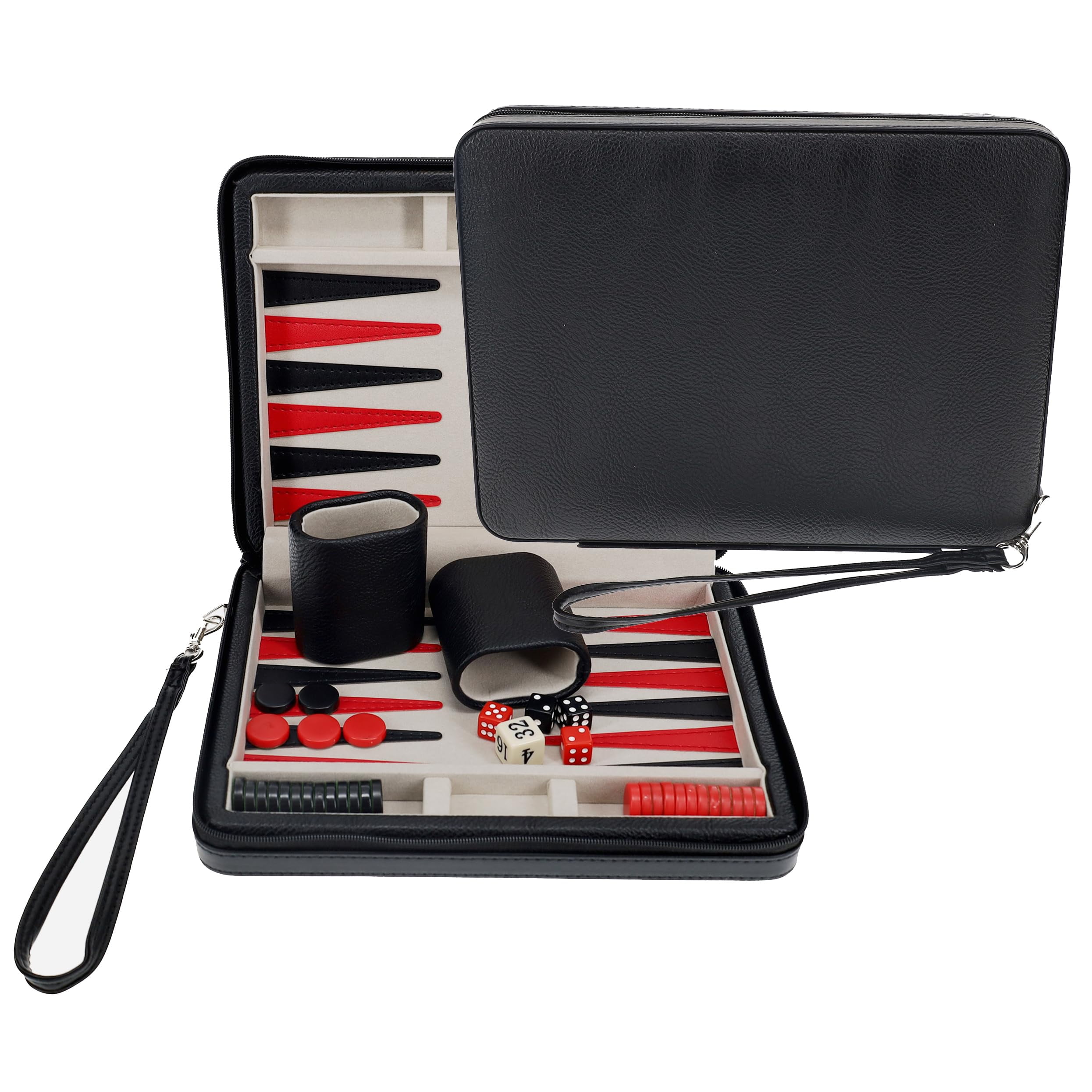 WE Games Magnetic Premium STF9 Backgammon Board Game Set, Black Travel ...