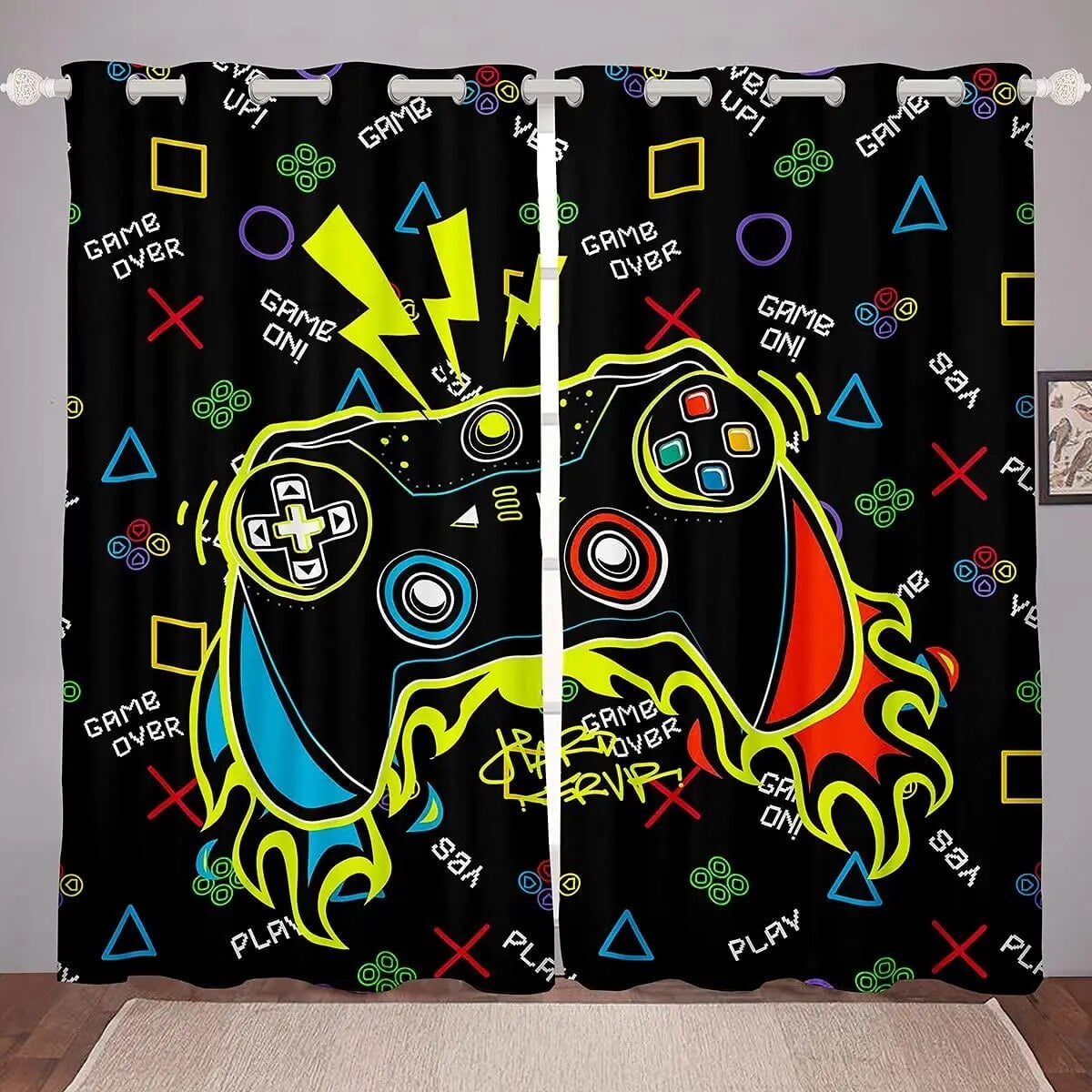 Games Window Drapes Game Gamepad Curtains Kids Boys Girls Gamer Game ...