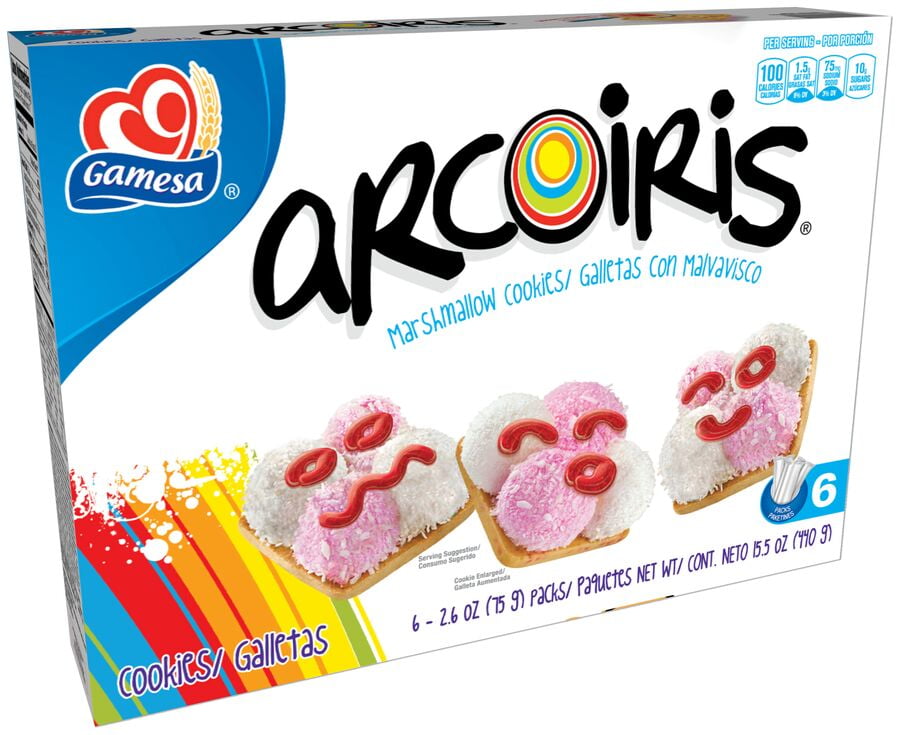 Gamesa Arcoiris Delicious Marshmallow Cookies with Rainbow Colored ...