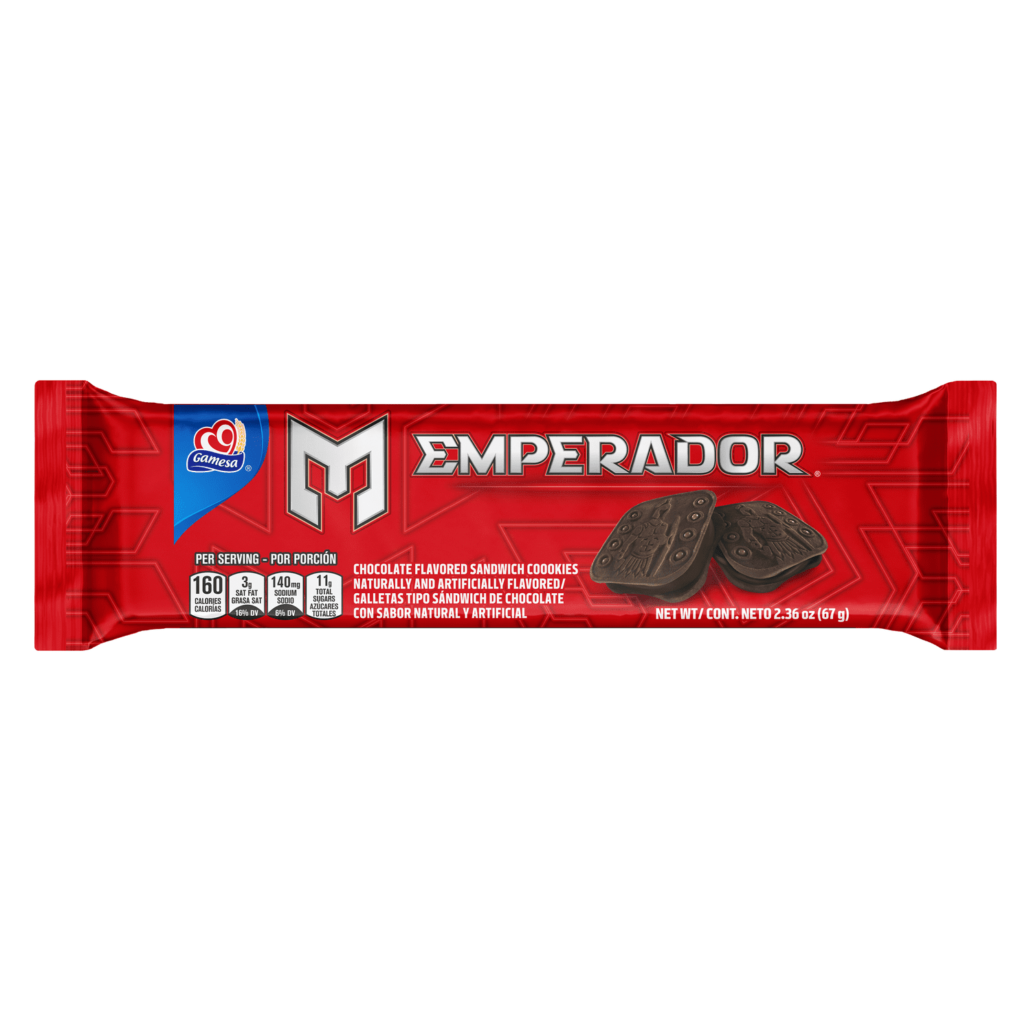 Gamesa Emperador Chocolate Flavored Sandwich Cookies, 2.36oz Bag Single ...