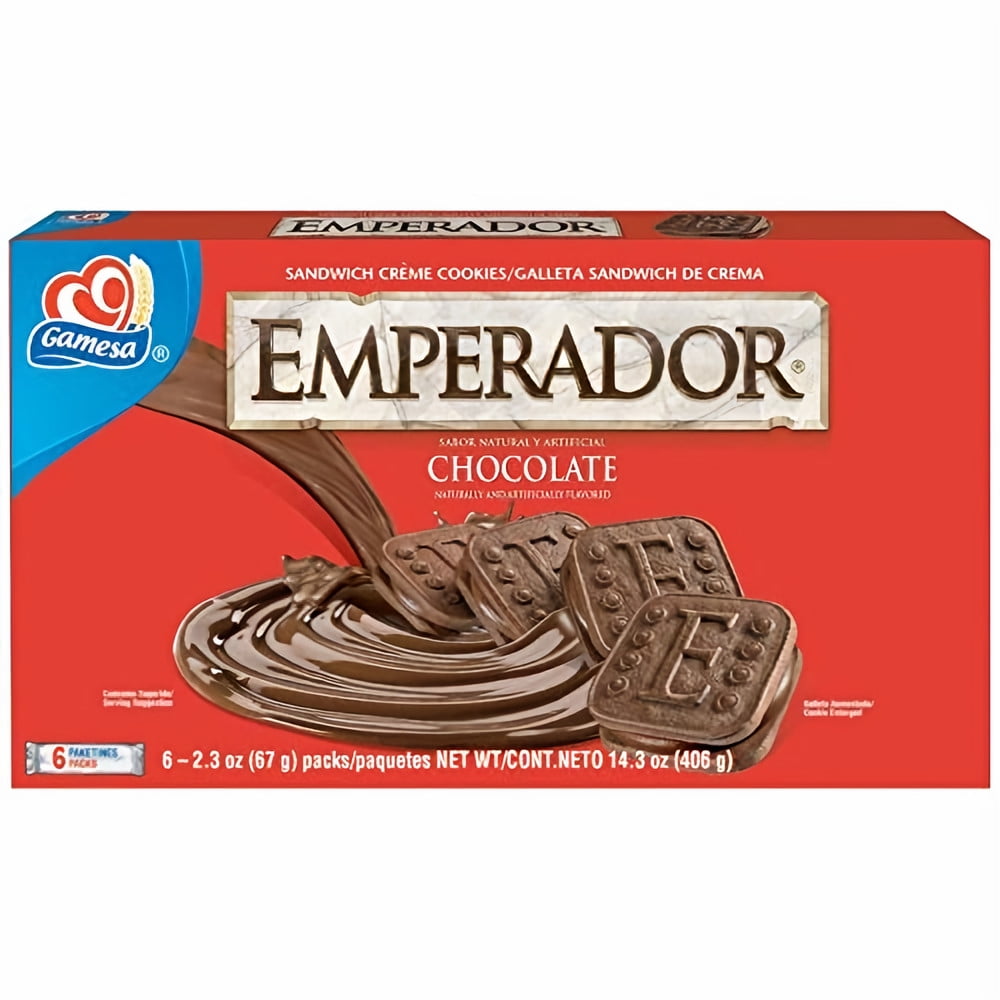Gamesa Emperador Chocolate Sandwich Cookies, 14.34 Oz Box (Pack of 12 ...