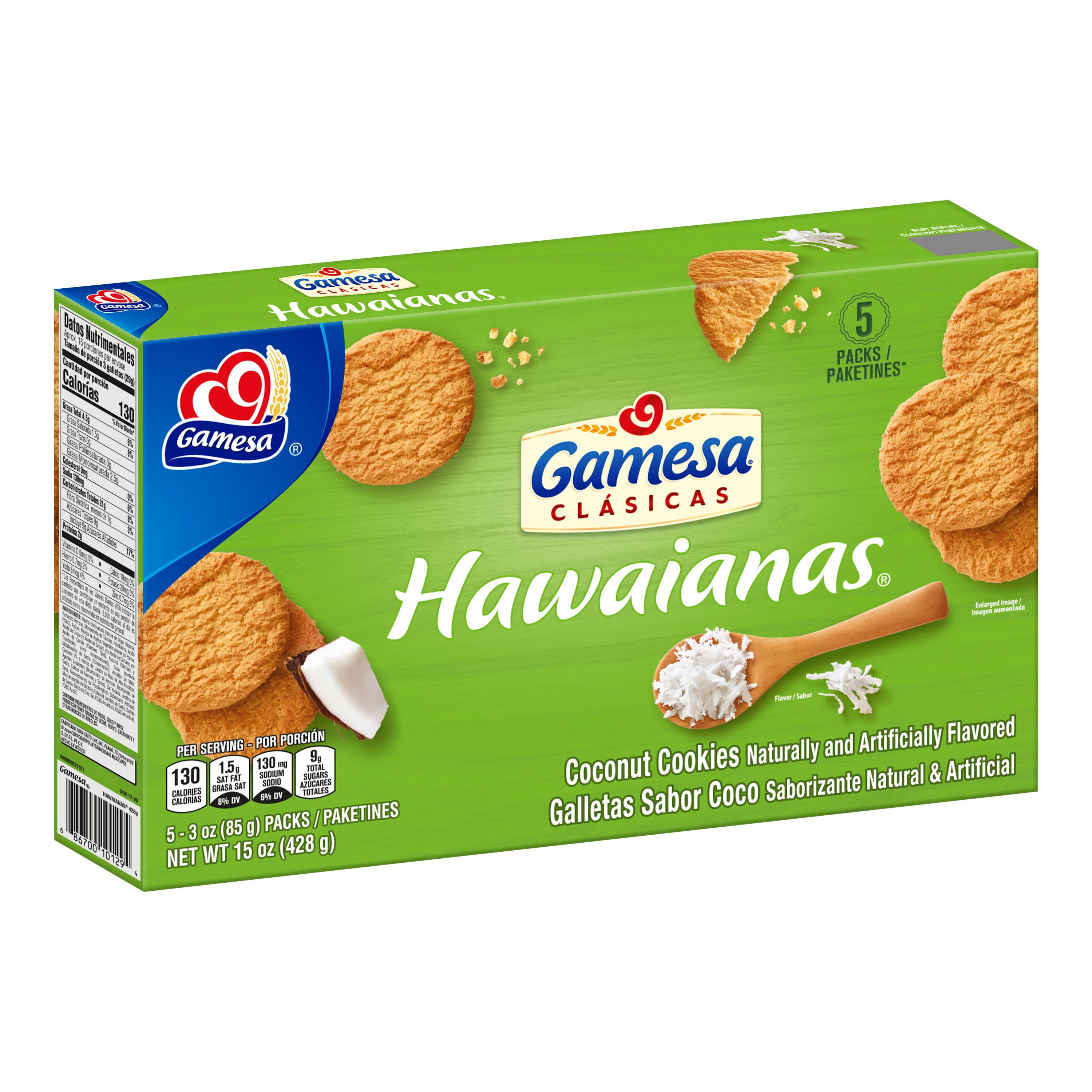 Gamesa Coconut Cookies 3 oz., Pack of 5, Crunchy Snack for Kids and ...