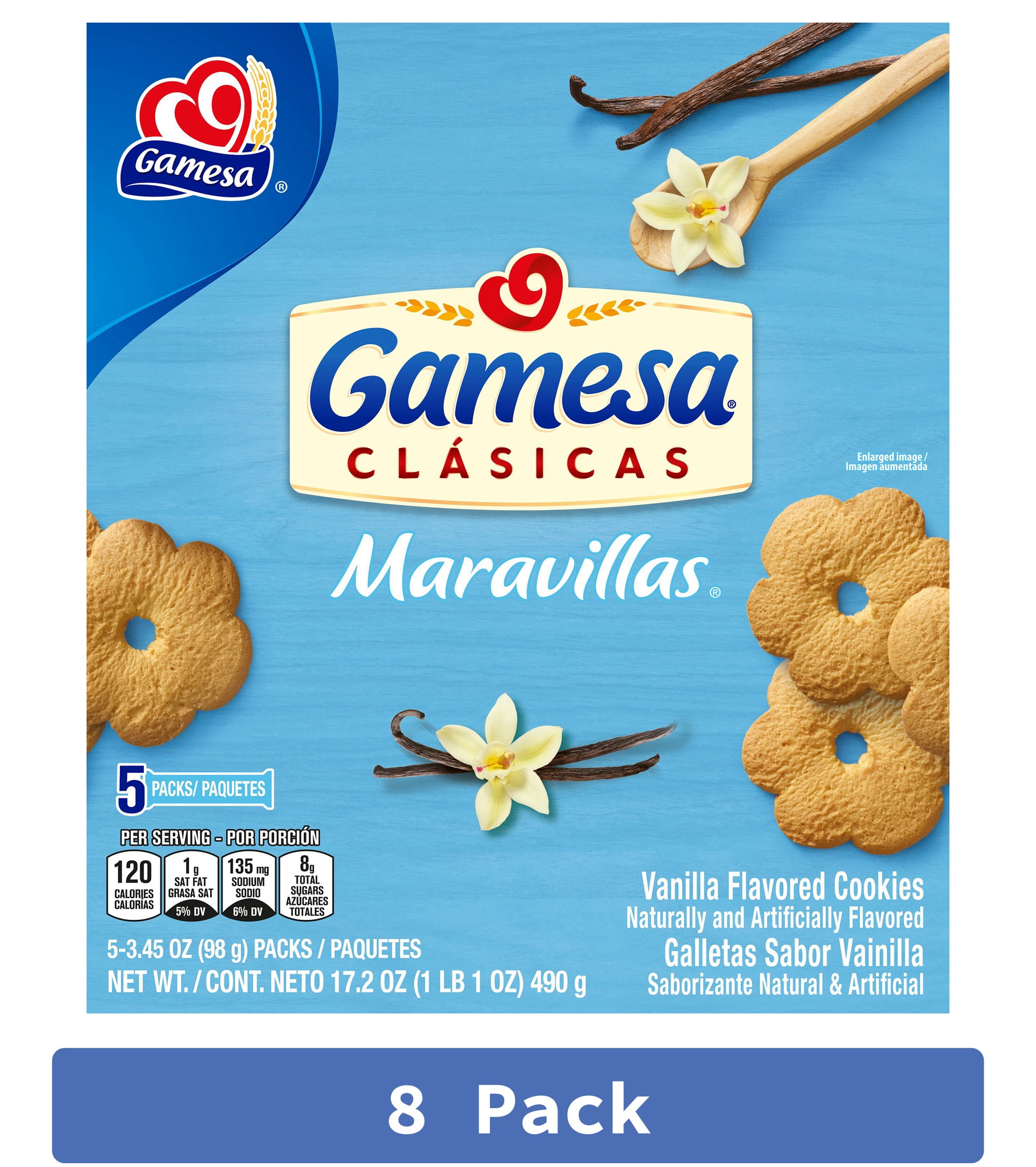 Gamesa Maravillas Vanilla Cookies 17.2 oz (Pack Of 8) - Walmart.com