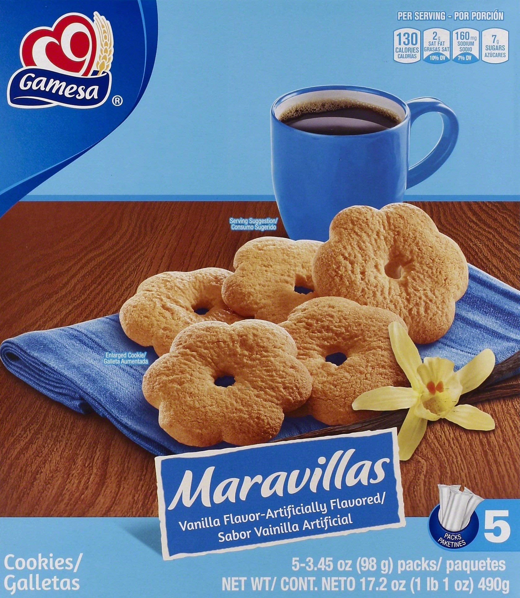Gamesa Maravillas Vanilla Flavored Cookies 17.2 oz (Pack of 20 ...