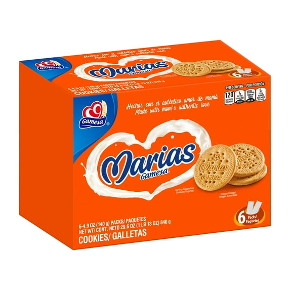 Gamesa Cookies, Marias 4.9 oz 6 count, 128 Cookies, Mexican Snacks and ...