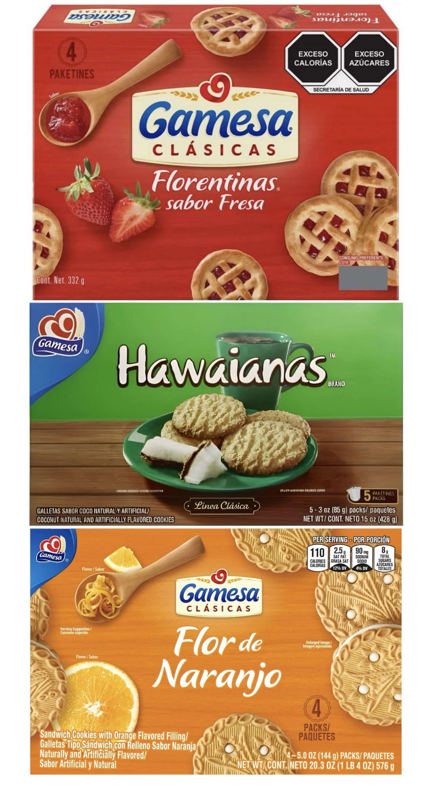 Gamesa Mix | Florentinas | Hawaianas | Flor Naranjo | Mexican Cookies ...
