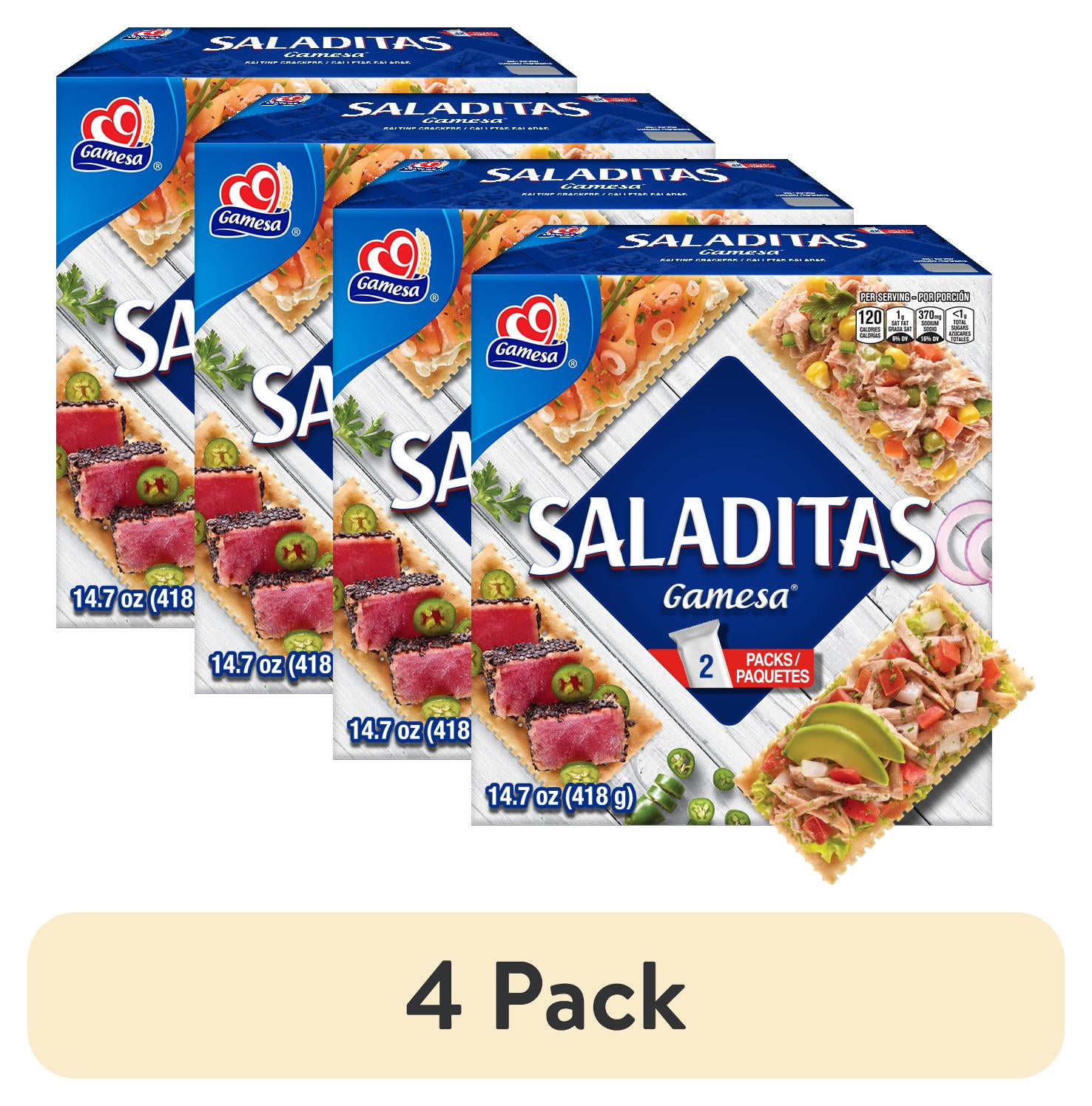 (4 pack) Gamesa, Saladitas Saltine Crackers, 14.7 oz Box - Walmart.com