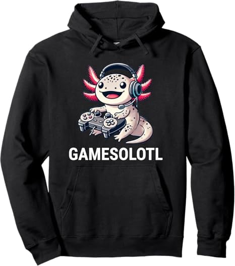 Gamesolotl Axolotl Kawaii Anime Gamer Gaming Pullover Hoodie - Walmart.com