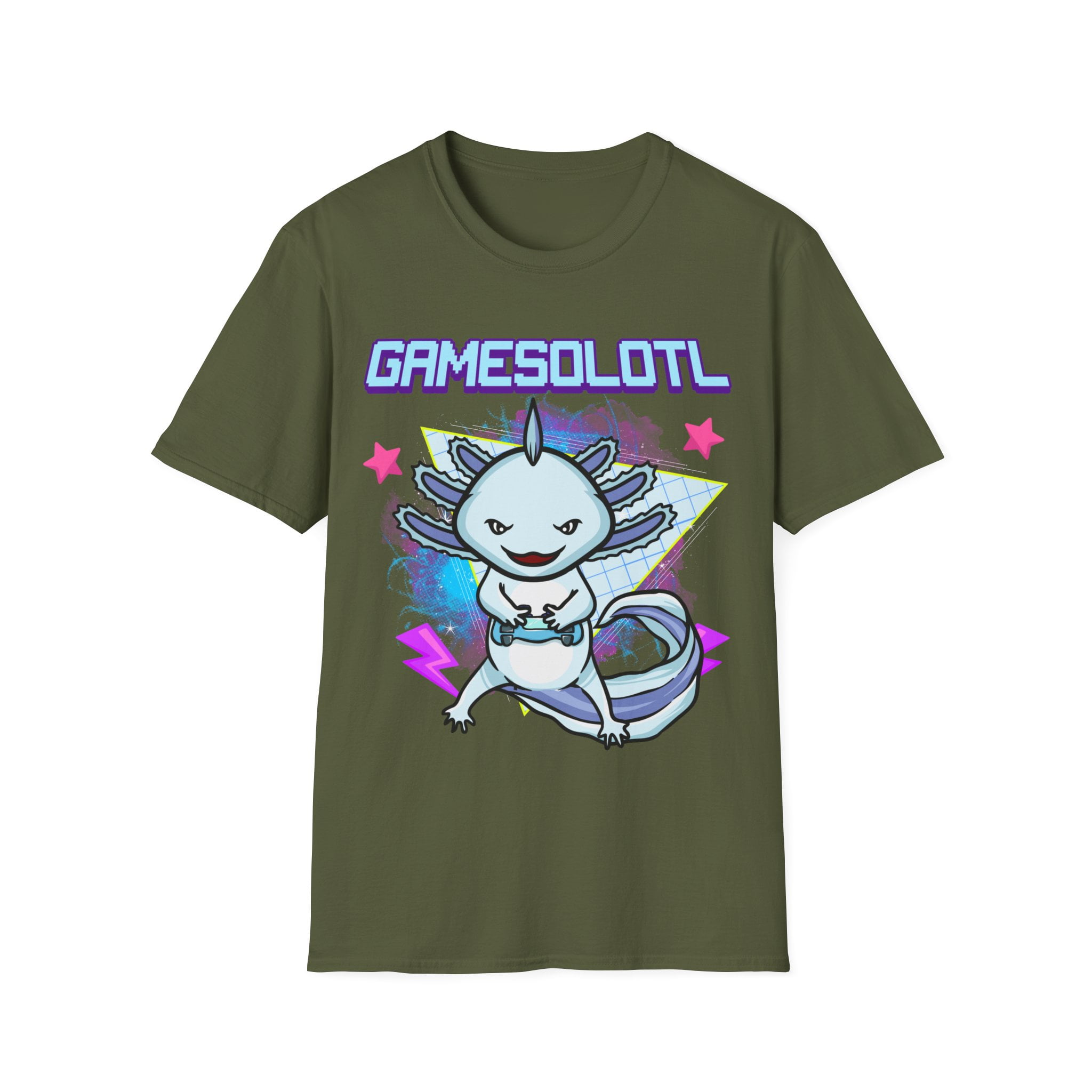 Gamesolotl Axolotl Video Gamer Novelty Salamander Art TShirt - Walmart.com