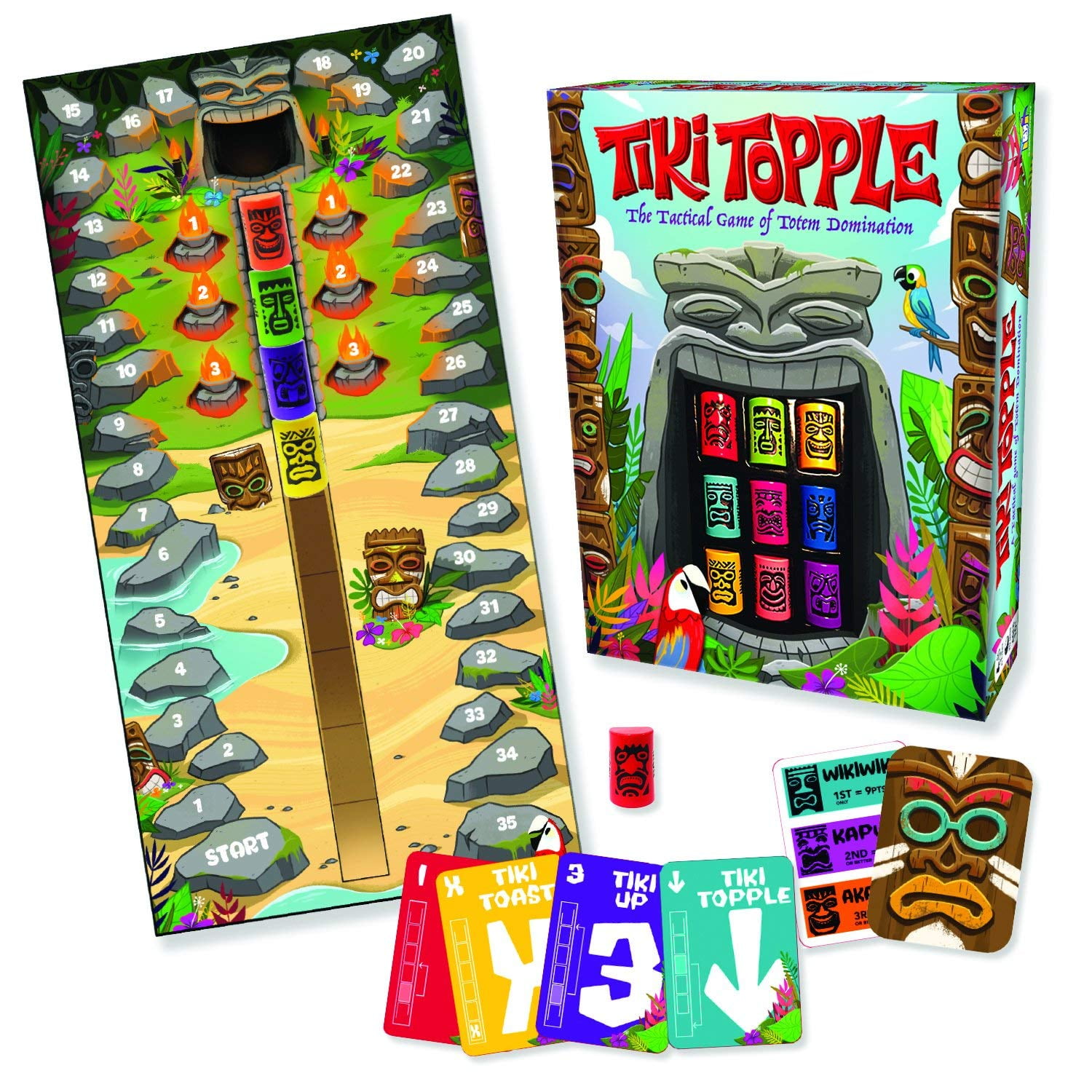 Gamewright Tiki Topple - The Tactical Board Game of Totem Domination ...
